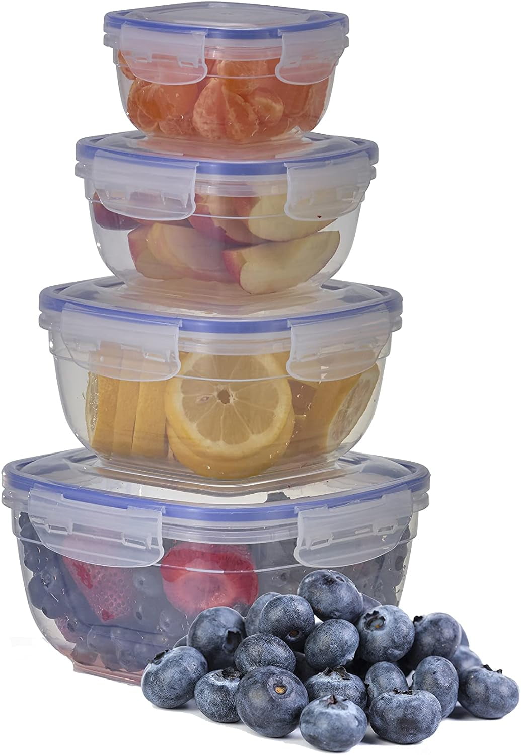 Superio Plastic Food Storage Containers with Lids, Airtight Meal Prep ...