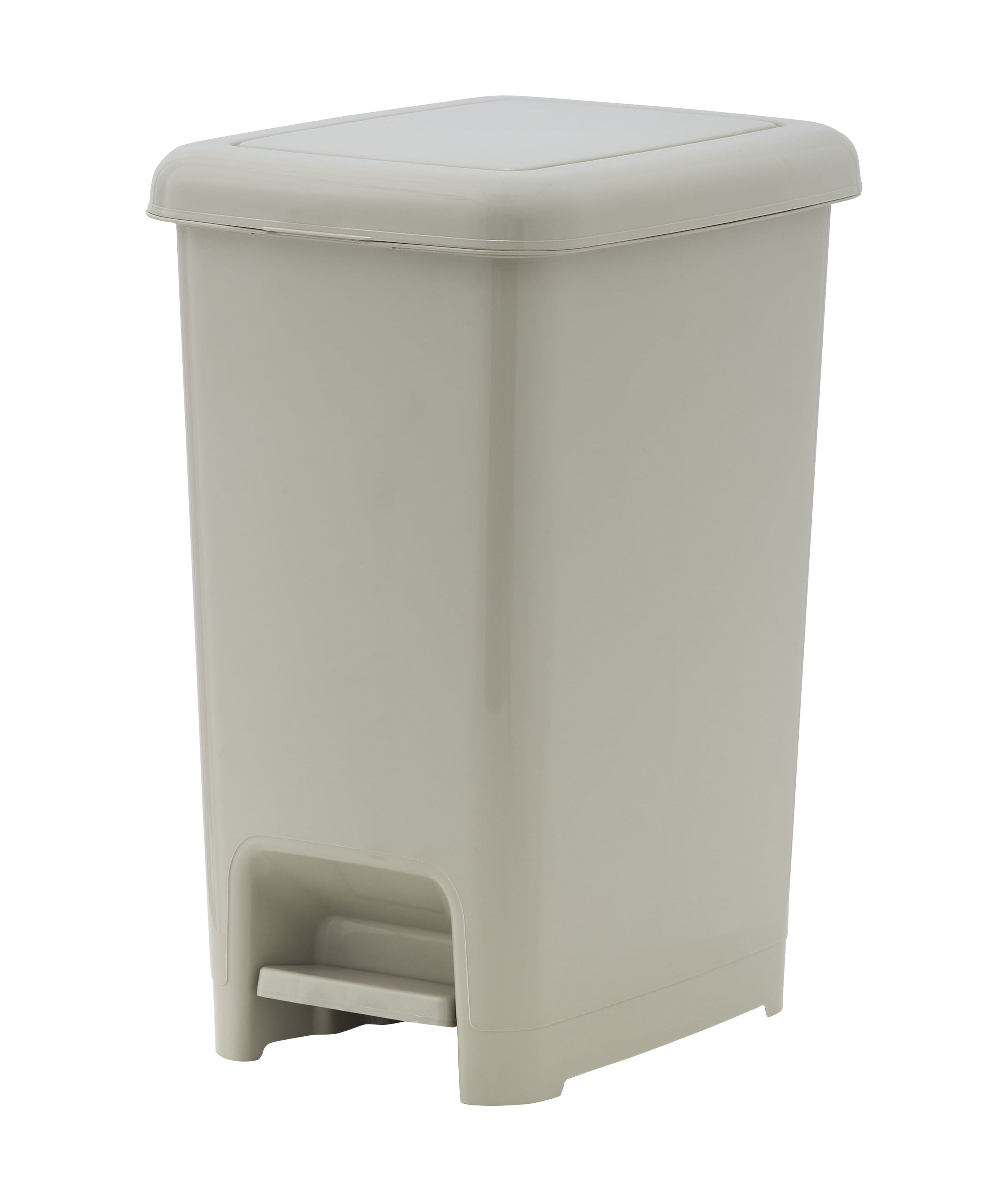 Superio Plastic Slim Pedal Trash Can with Lid, 26 Qt. (Beige) - Walmart.com