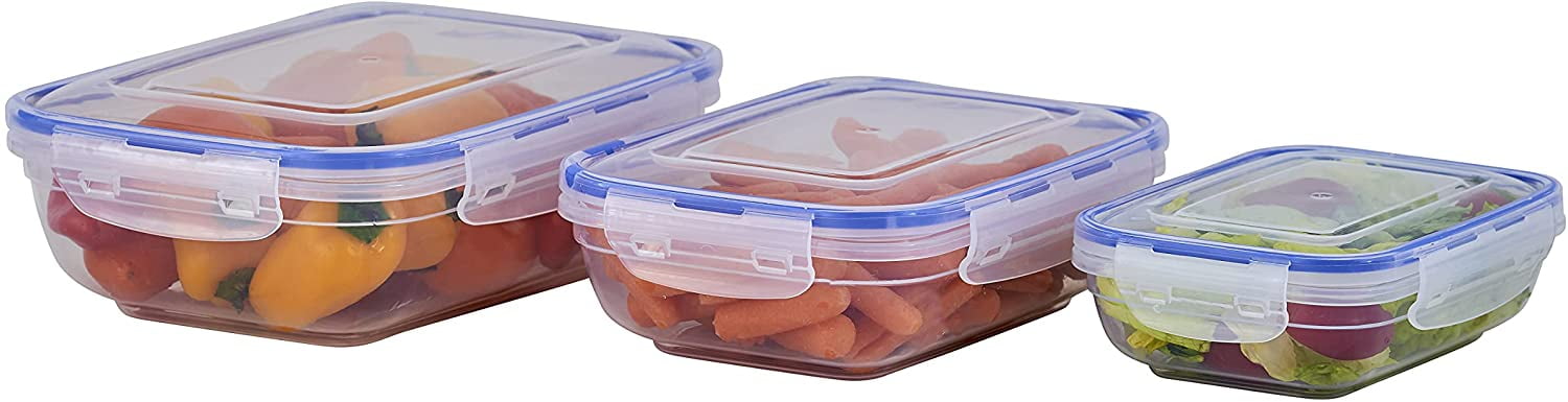 Superio Rectangular Thin Sealed Containers 3-Pack - Walmart.com