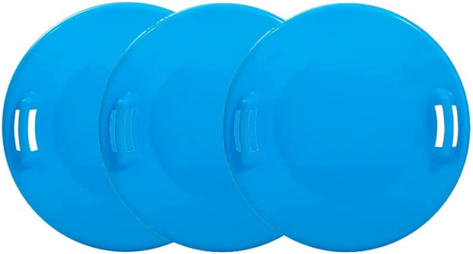 Superio Round Kids Snow Saucer Sled Blue 3 Pack Plastic Winter Sleds ...