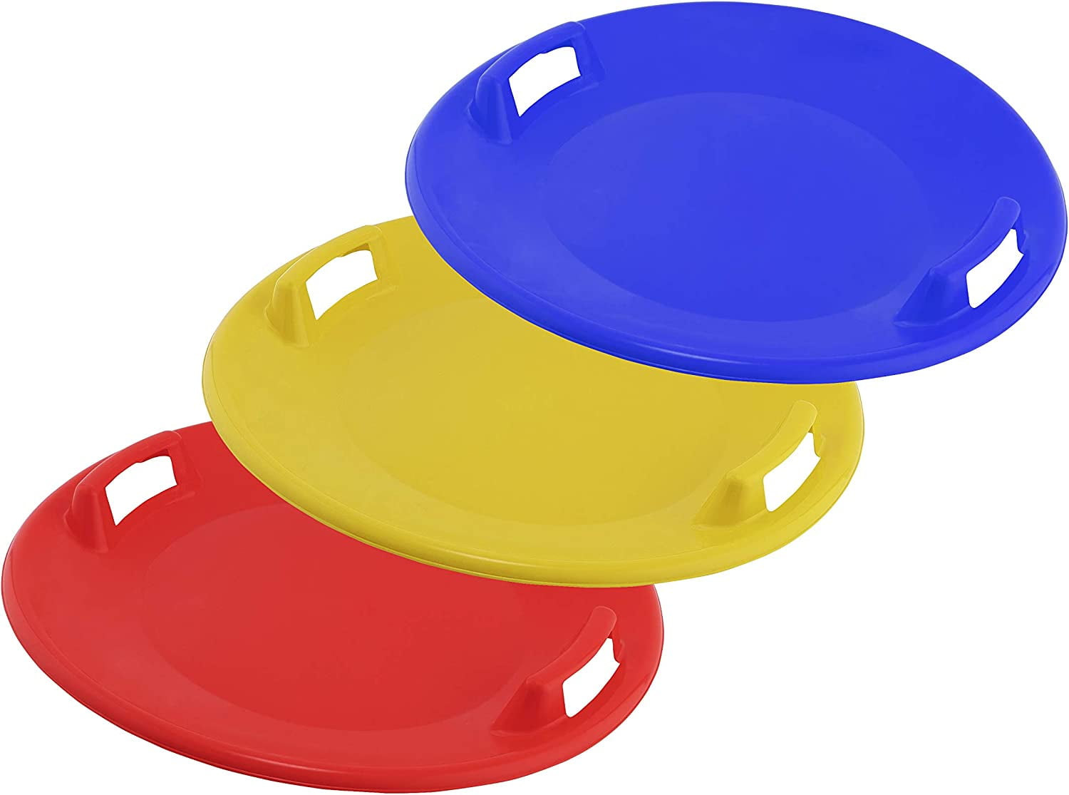 Superio Round Kids Snow Saucer Sled Pack of 3 red, Blue, Yellow for ...