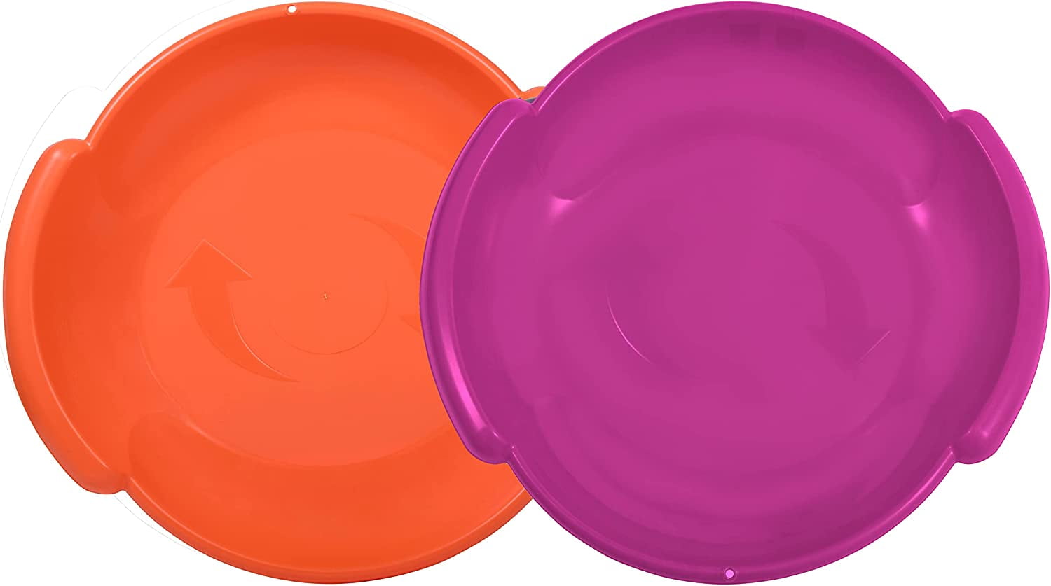 Superio Round Saucer Snow Sled, Fuchsia and Orange 2 Pack Spiral ...
