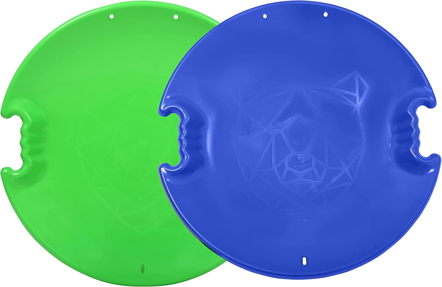 Superio Round Snow Saucer Sled, Blue and Green 2 Pack Spiral 26 ...