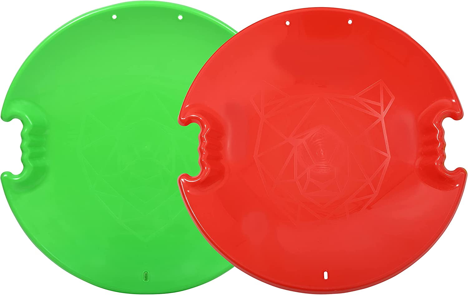 Superio Snow Saucer Sled for Kids and Adults, 2 Pack, Red and Green, 26 ...