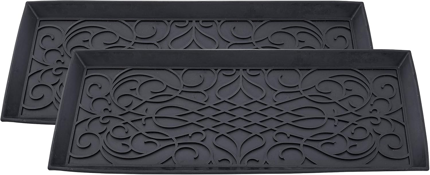 Superio Rubber Boot & Shoe Tray, 34 x 14 x 2 Rectangle, Heavy Duty ...