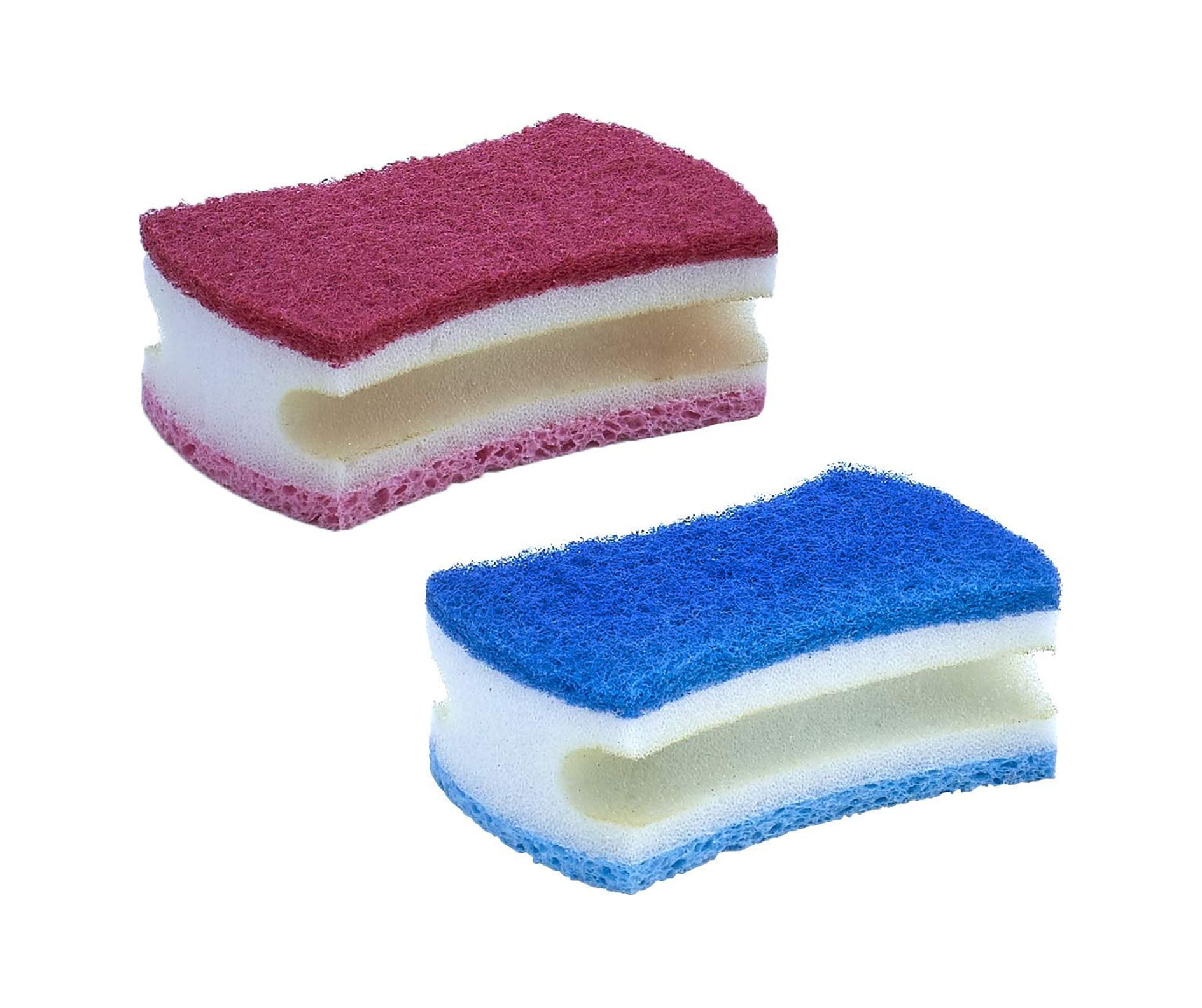 Superio Scrub Sponge with Grip, Heavy Duty Dual Sided – Red, Blue (2 ...