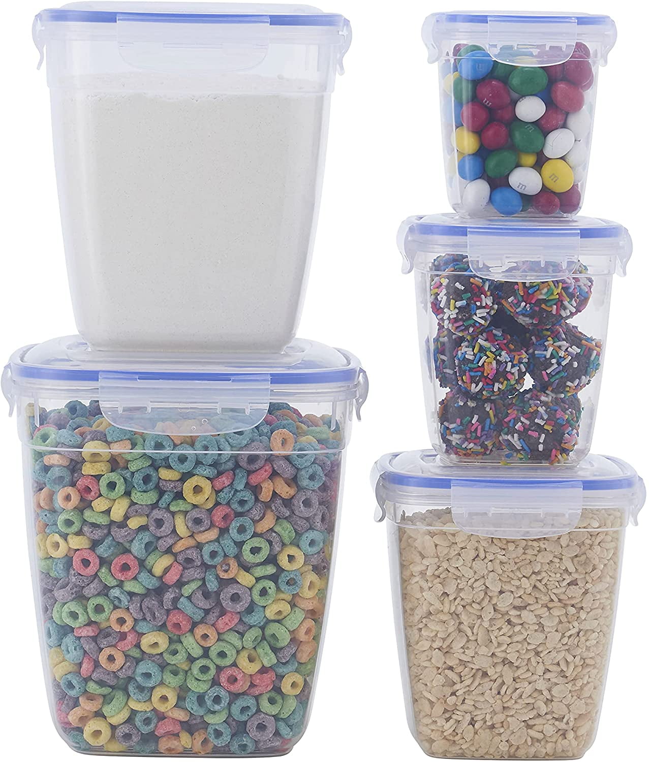 Superio Sealed Deep Food Storage Container Set of 5- Airtight ...