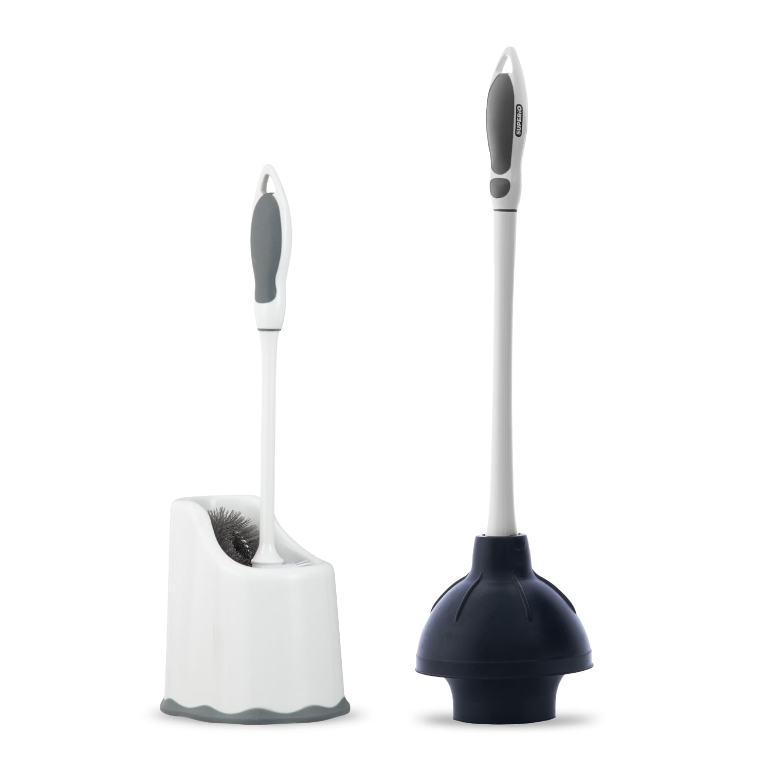 Superio Sink & Toilet Plunger + Toilet Bowl Brush and Holder Set - Dual ...