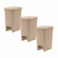 Superio Slim Step On Trash Can, Beige Waste Bin with Foot Pedal Lid 26 ...