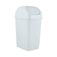 Superio Small 2.5 Gallon Plastic Trash Can with Swing Top Lid, Waste ...