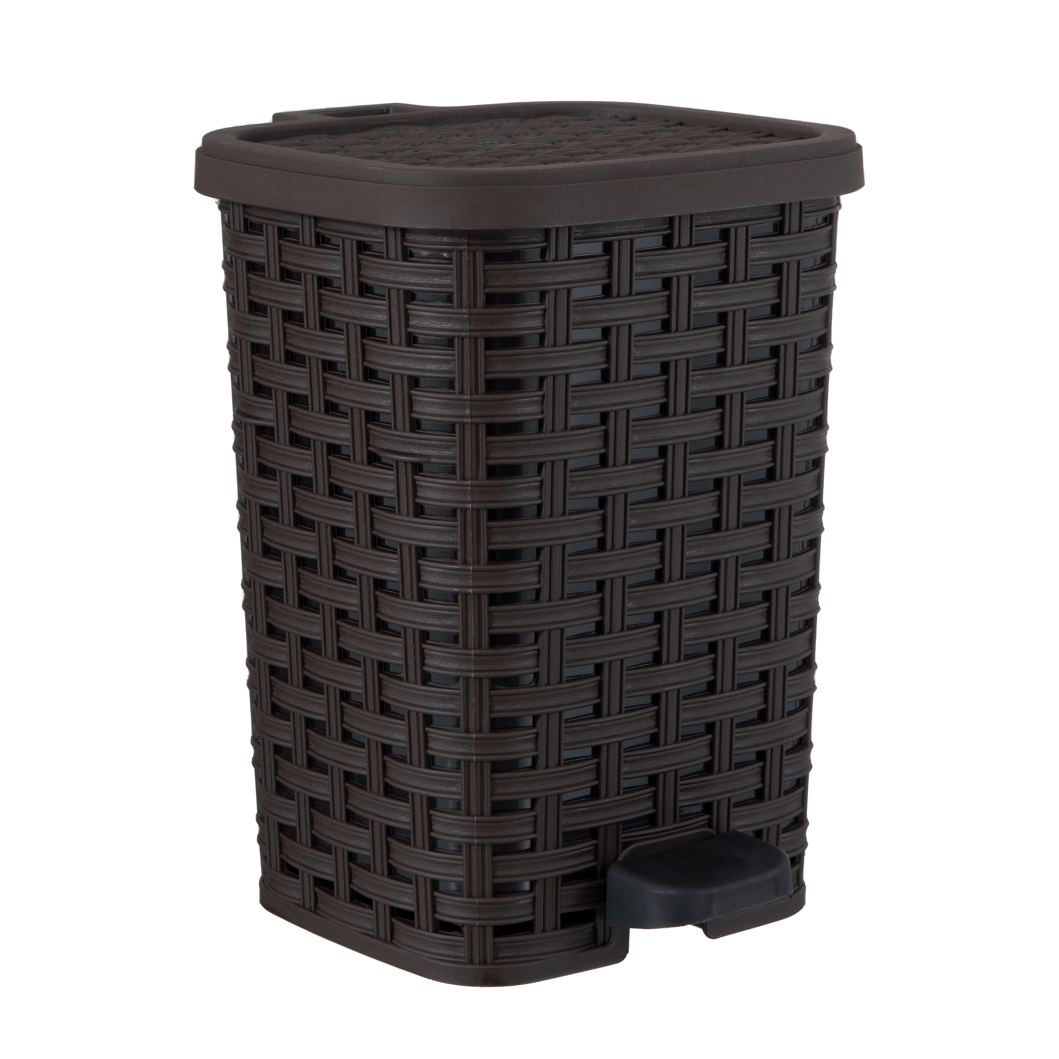 Superio, Small Outdoor Trash Can, 6 Liter, Wicker Design with Lid ...