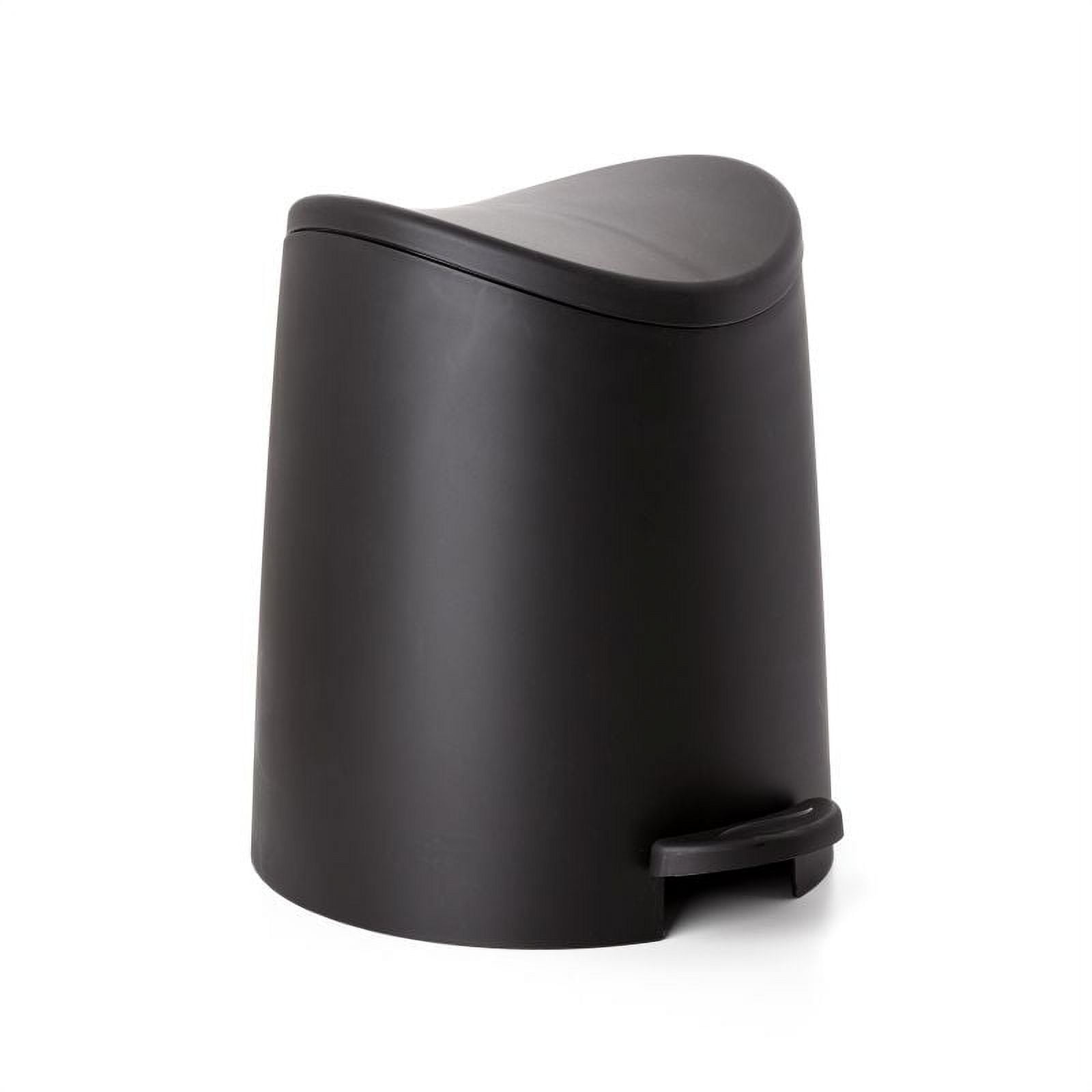 Superio Small Trash Can, 3 Liter, Black, Pedal Waste Basket, Soft Close ...