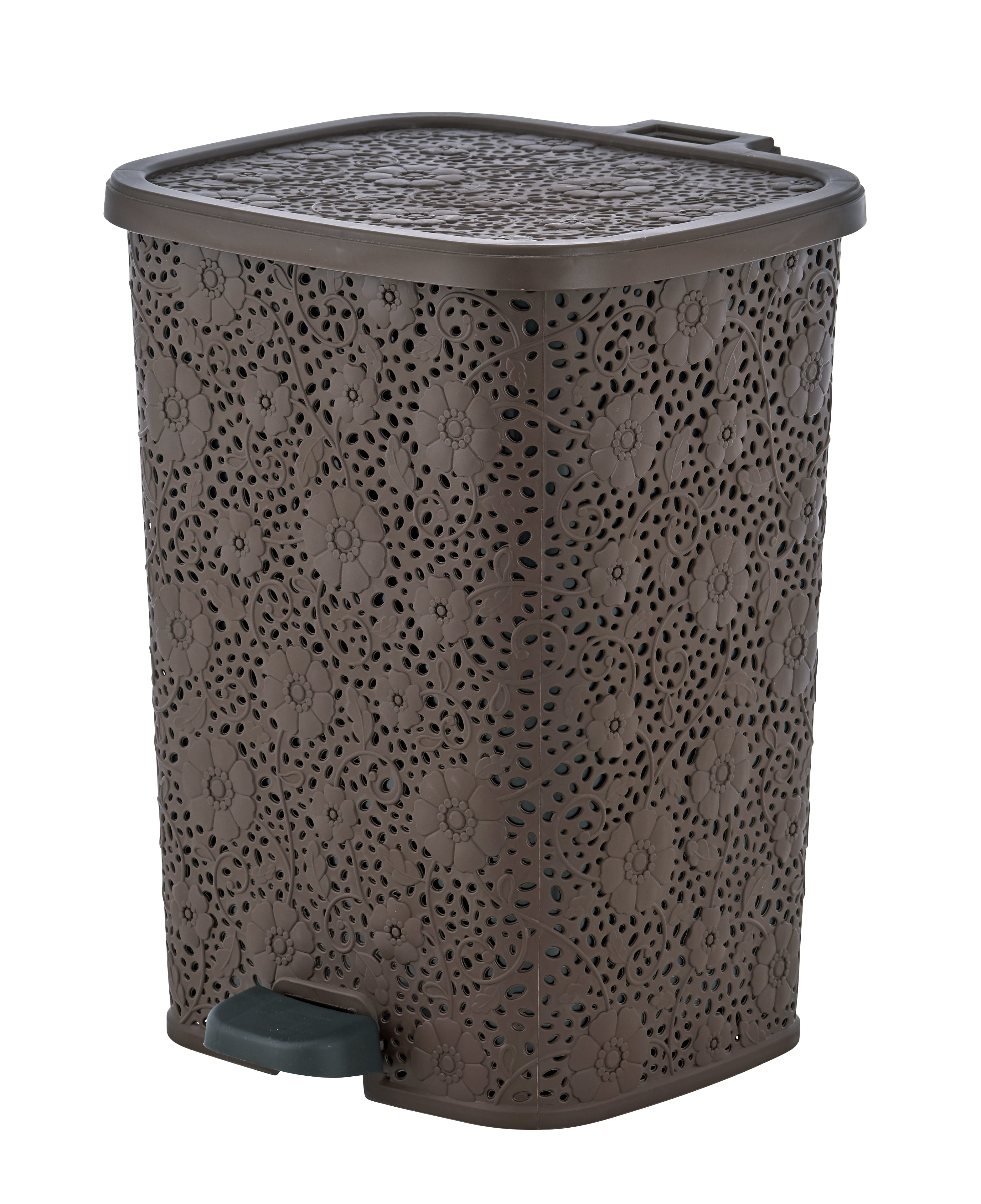 Superio Small Pedal Home Garbage Waste Basket, Lace Design, 6 Qt. Step ...
