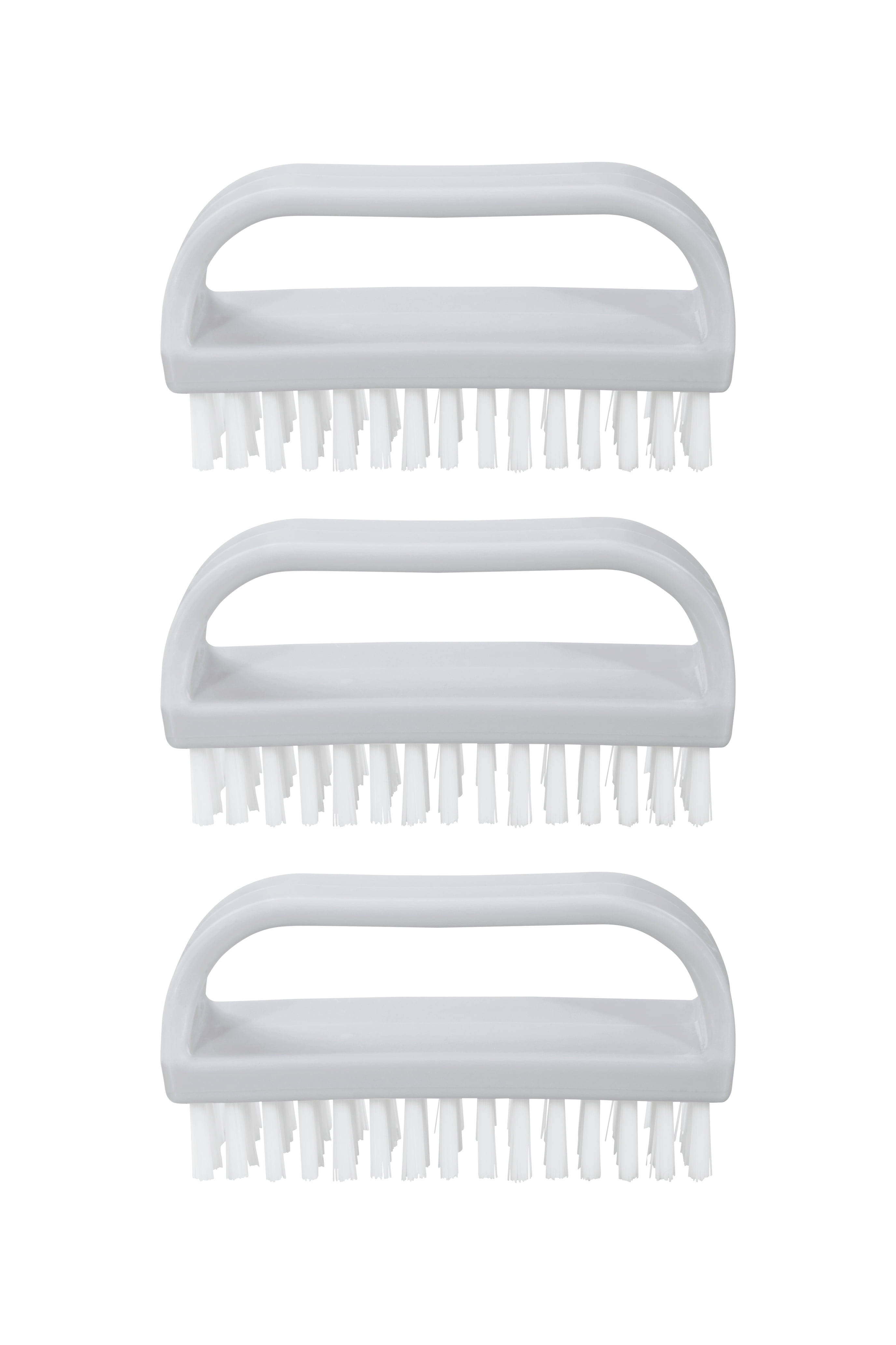 Superio Stiff Nail Brush Cleaner with Handle 3 Pack, Durable Scrub ...