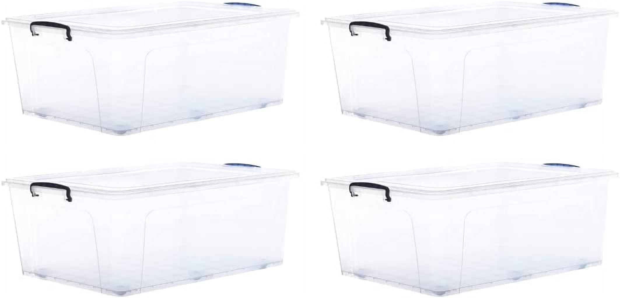 Superio Storage Containers With Wheels (4 Pack), Stackable Large ...