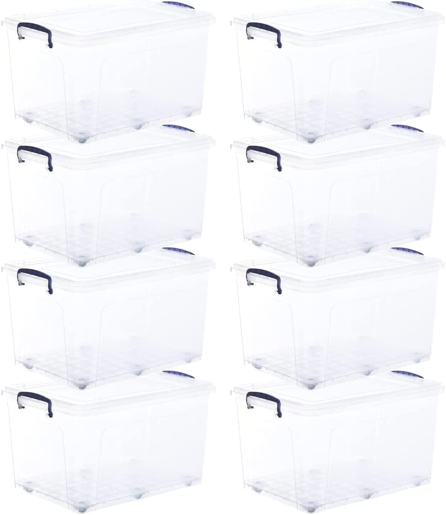 Superio Storage Containers With Wheels (8 Pack), Stackable Large ...