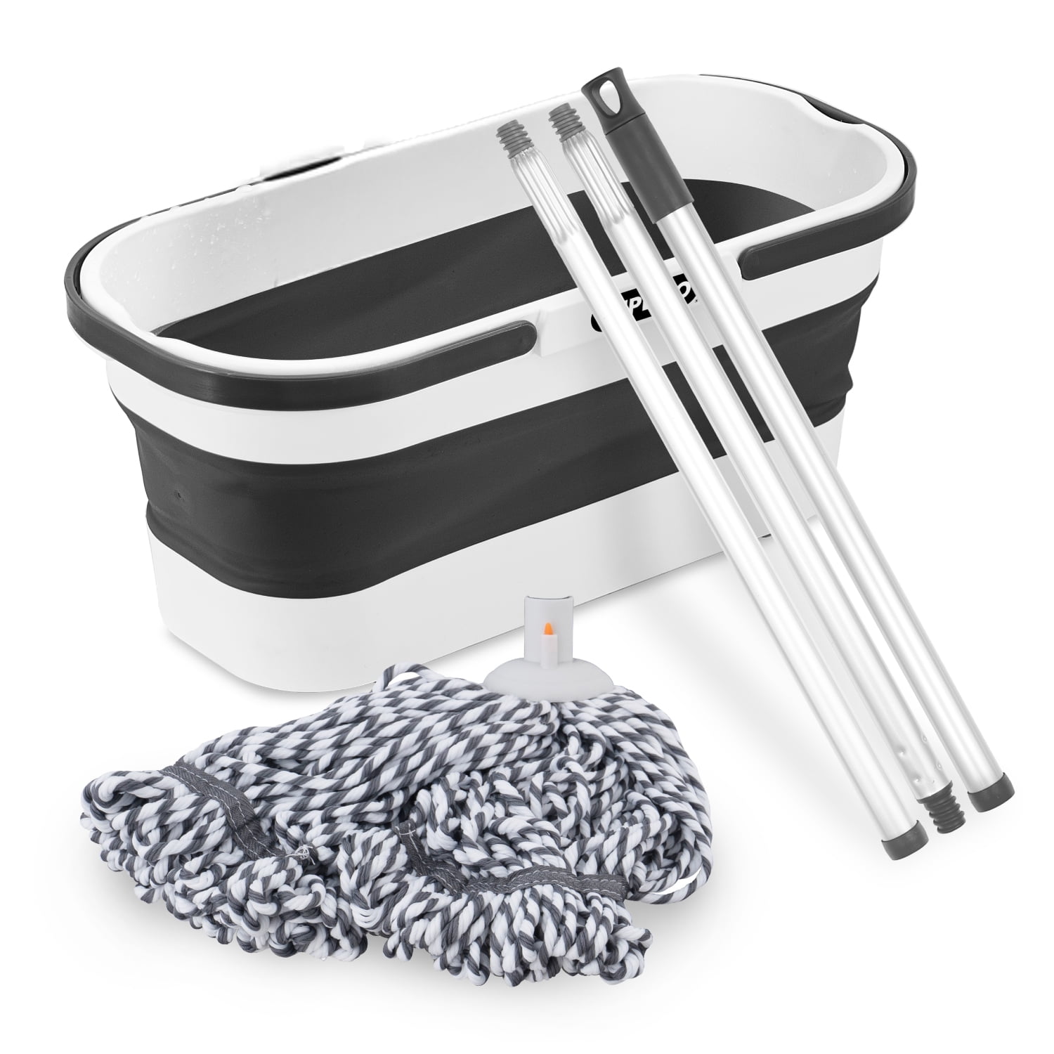 Superio String Microfiber Mop with 3-Part Stainless Steel Handle & 10L ...