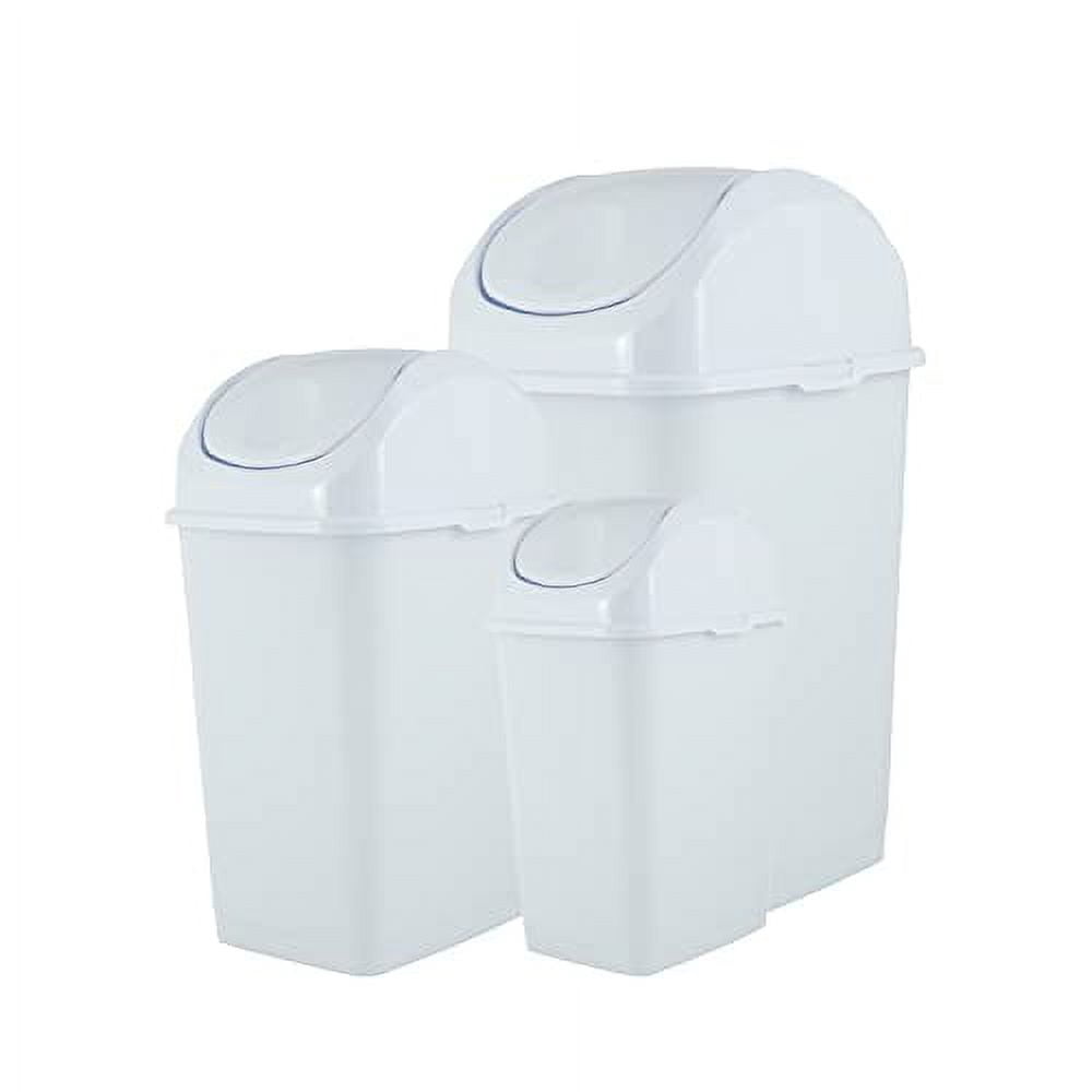 Superio Swing Top Trash Can,Set of 3 Waste Bins for Home, Kitchen ...