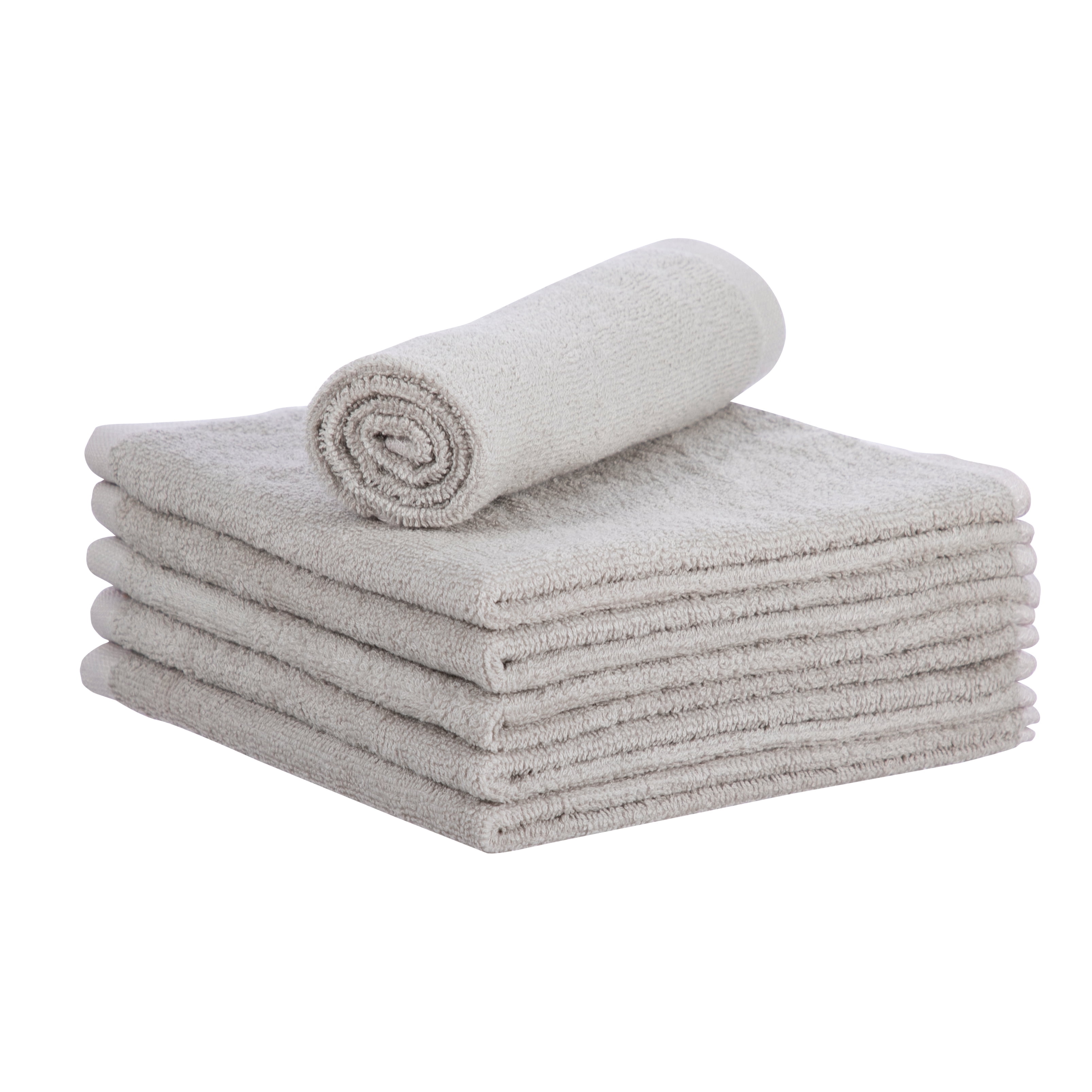 Superio 100% Cotton Terry Towel, Grey, 12" Facial Bathing Wash Cloths ...