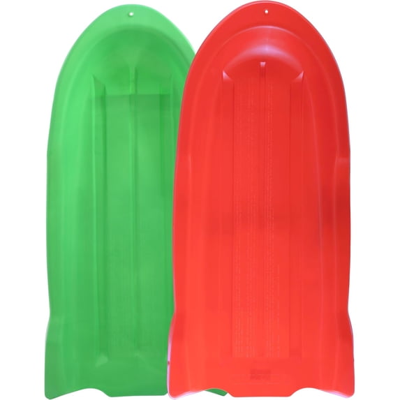 Superio Toboggan Snow Sled- 46” Plastic Open Back Sled for Kids and ...