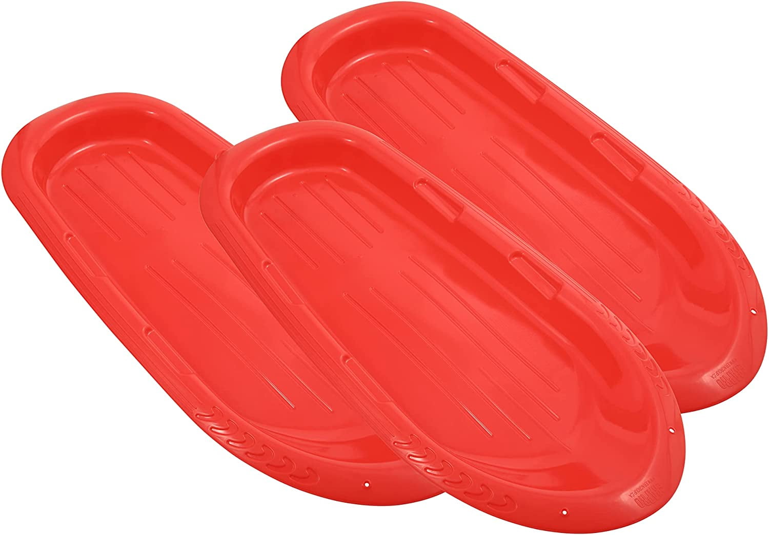 Superio Toboggan Snow Sled for Kids and Adults, Pack of 3 Heavy Duty ...