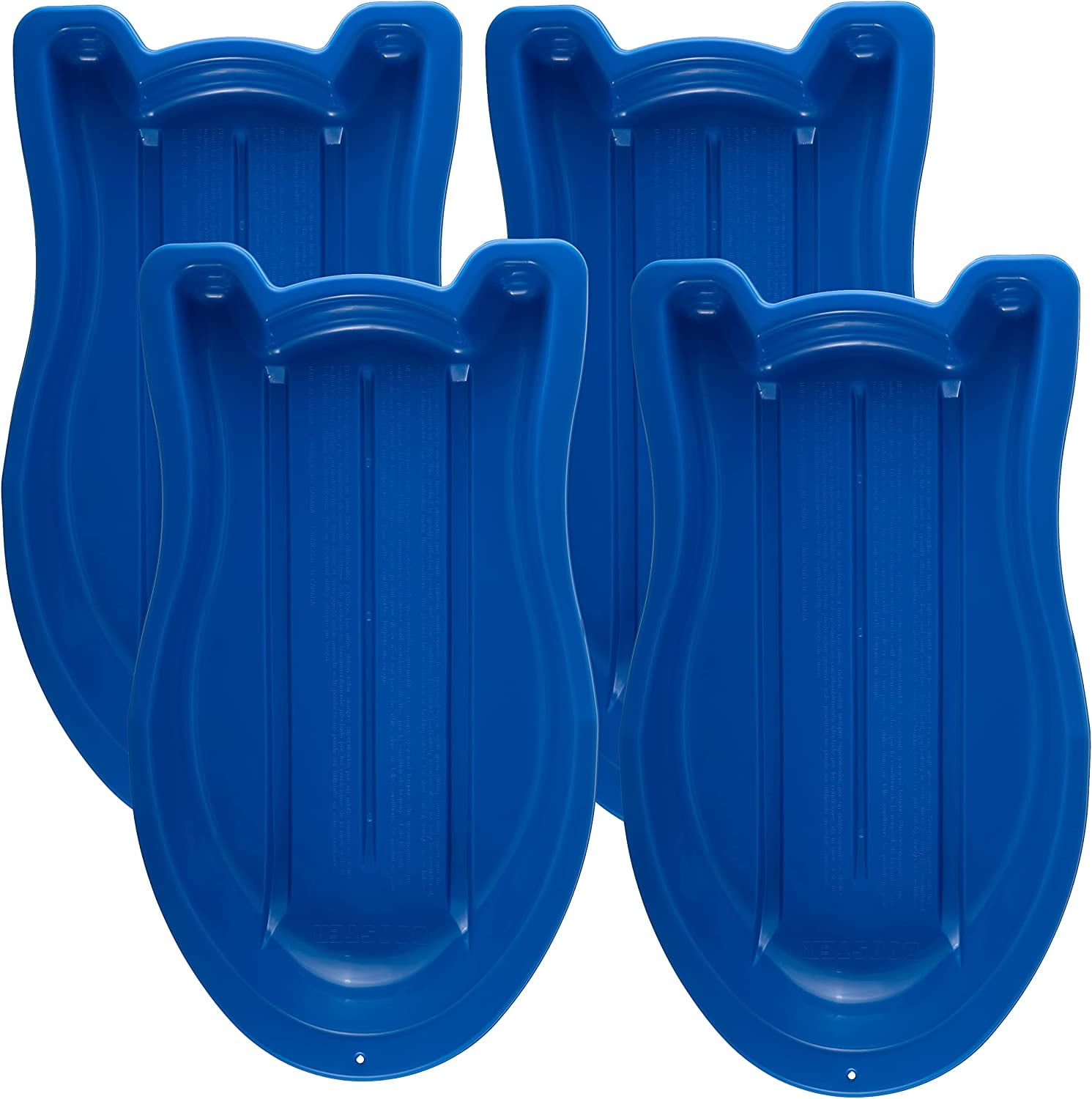 Superio Toboggan Snow Sleds for Kids and Adults, 4 Pack, 37" Plastic ...