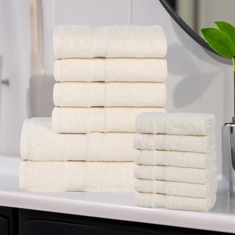 Superior Franklin Cotton 12-Piece Assorted Towel Set, Ivory - Walmart.com