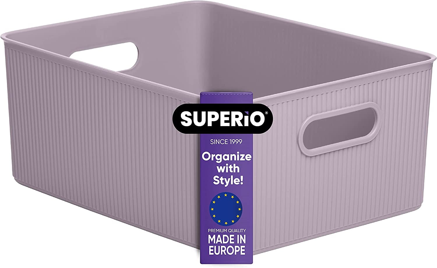 Superior 15 L Ribbed Storage Bin Lilac - Walmart.com