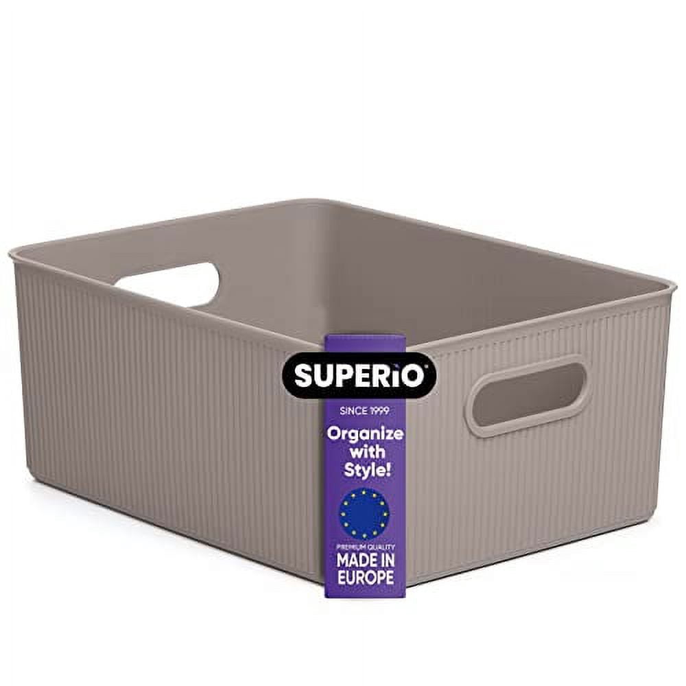 Superior 15 L Ribbed Storage Bin Taupe - Walmart.com