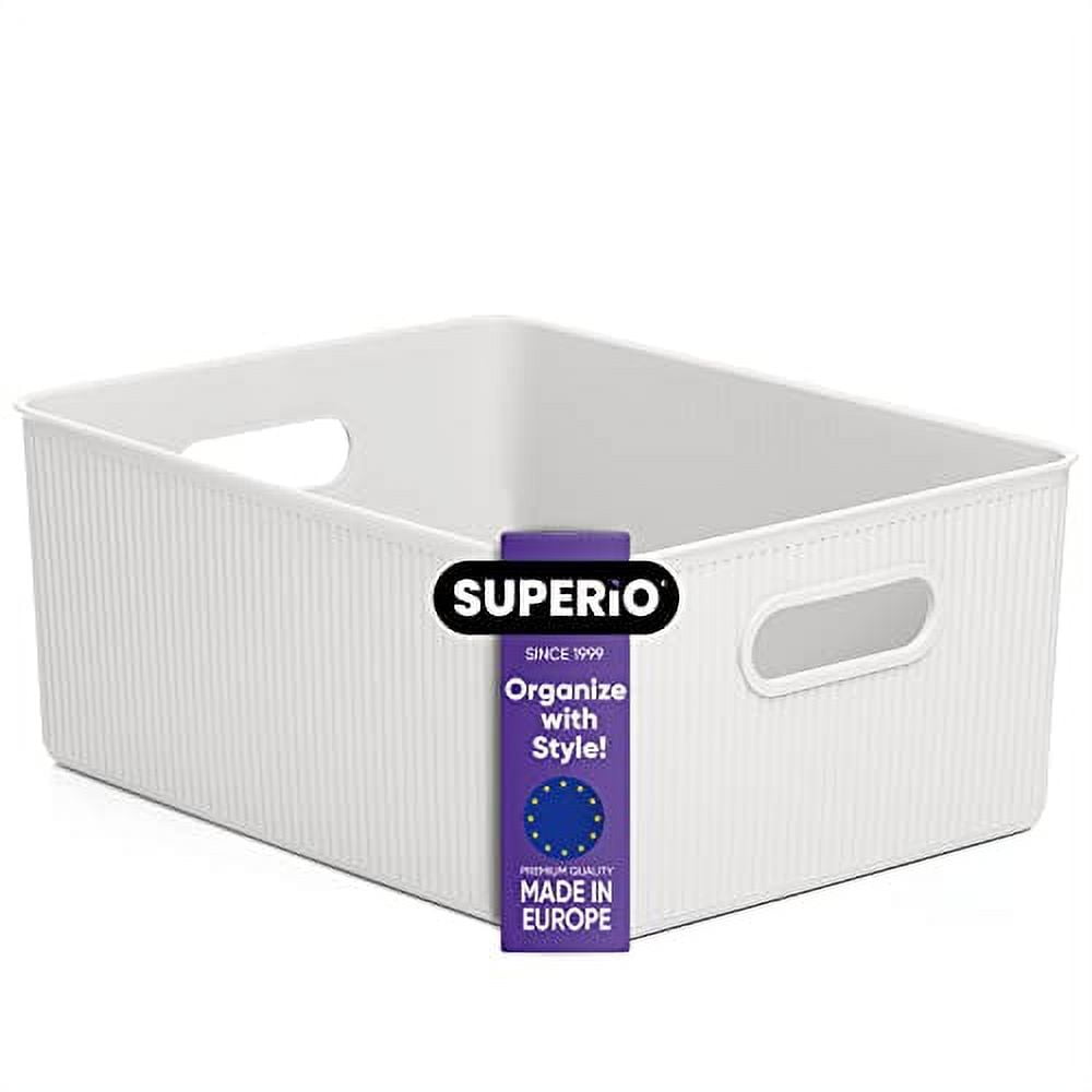 Superior 15 L Ribbed Storage Bin White - Walmart.com