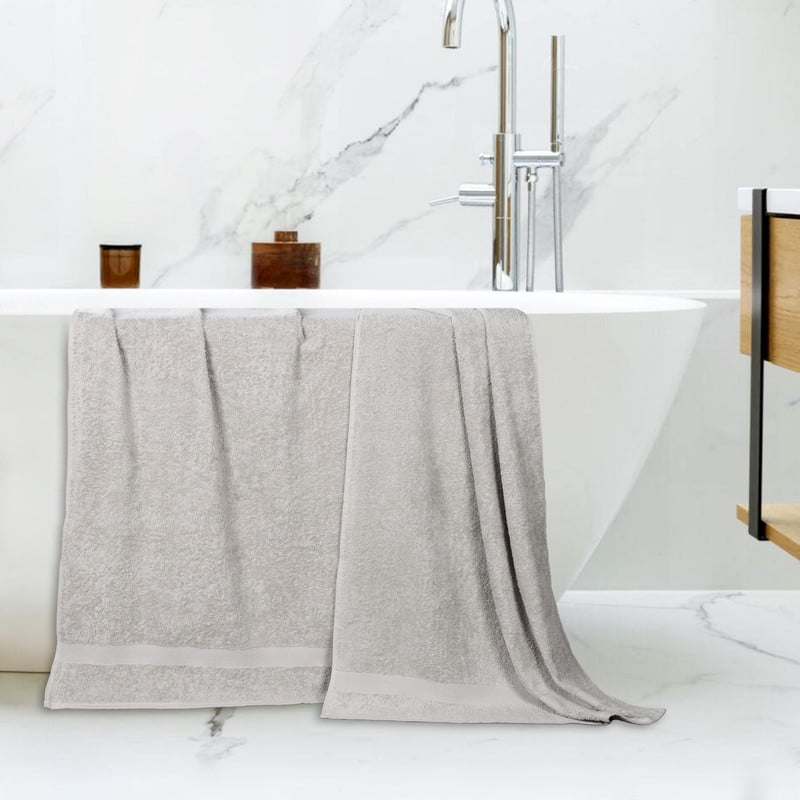 Superior Franklin Cotton Bath Sheets, Set of 2, Silver - Walmart.com