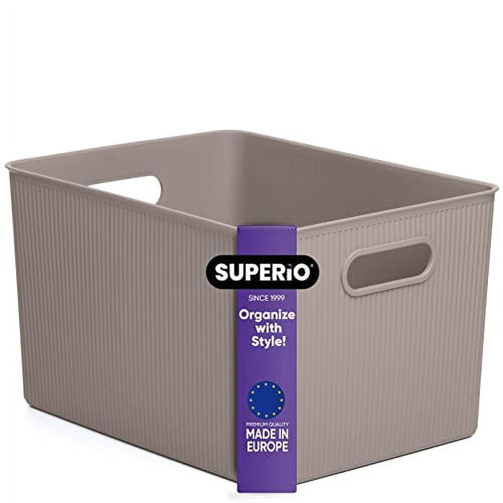 Superior 22 L Ribbed Storage Bin Taupe - Walmart.com