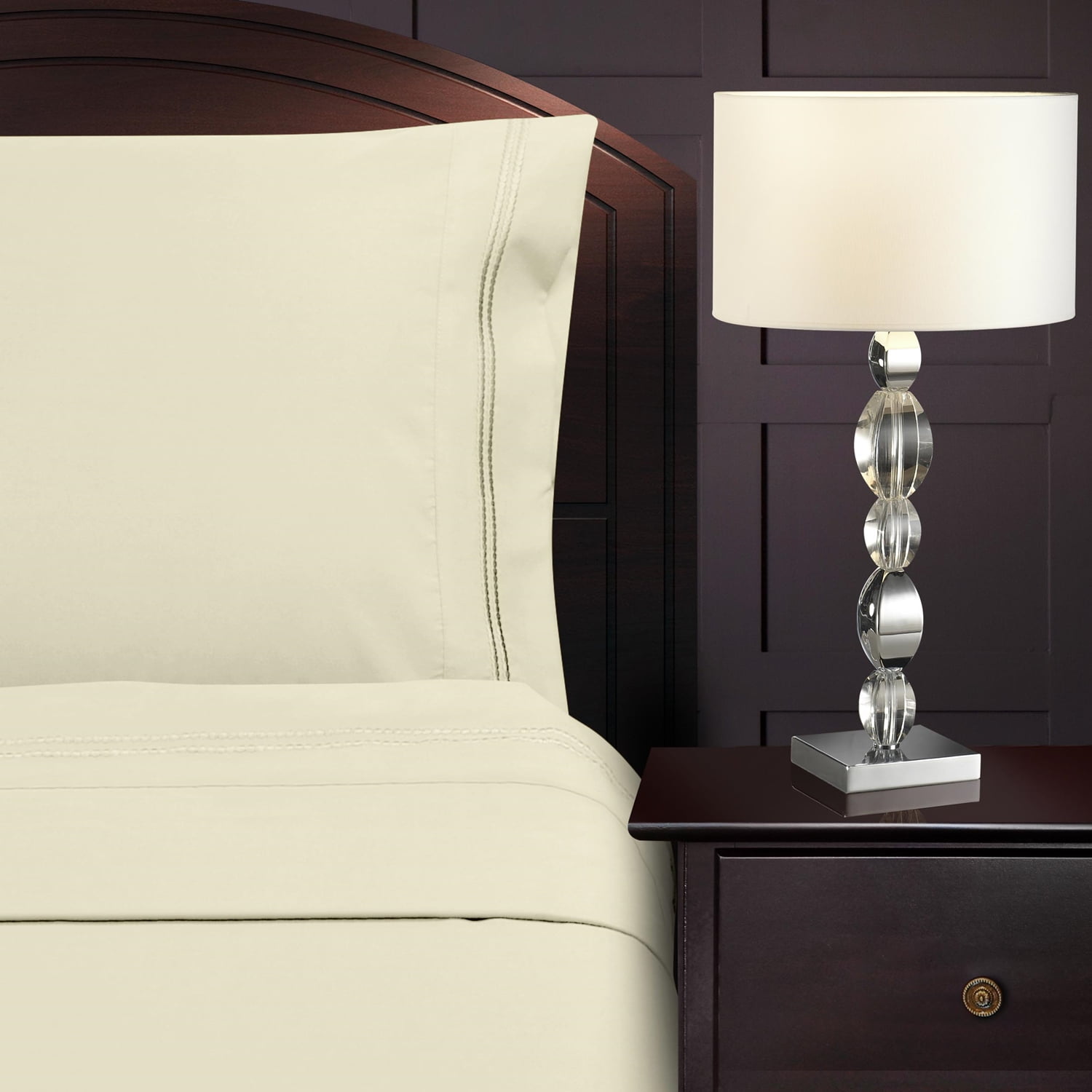 Superior 4-Piece 85 GSM Ivory Bubble Embroidered Microfiber Sheet Set ...