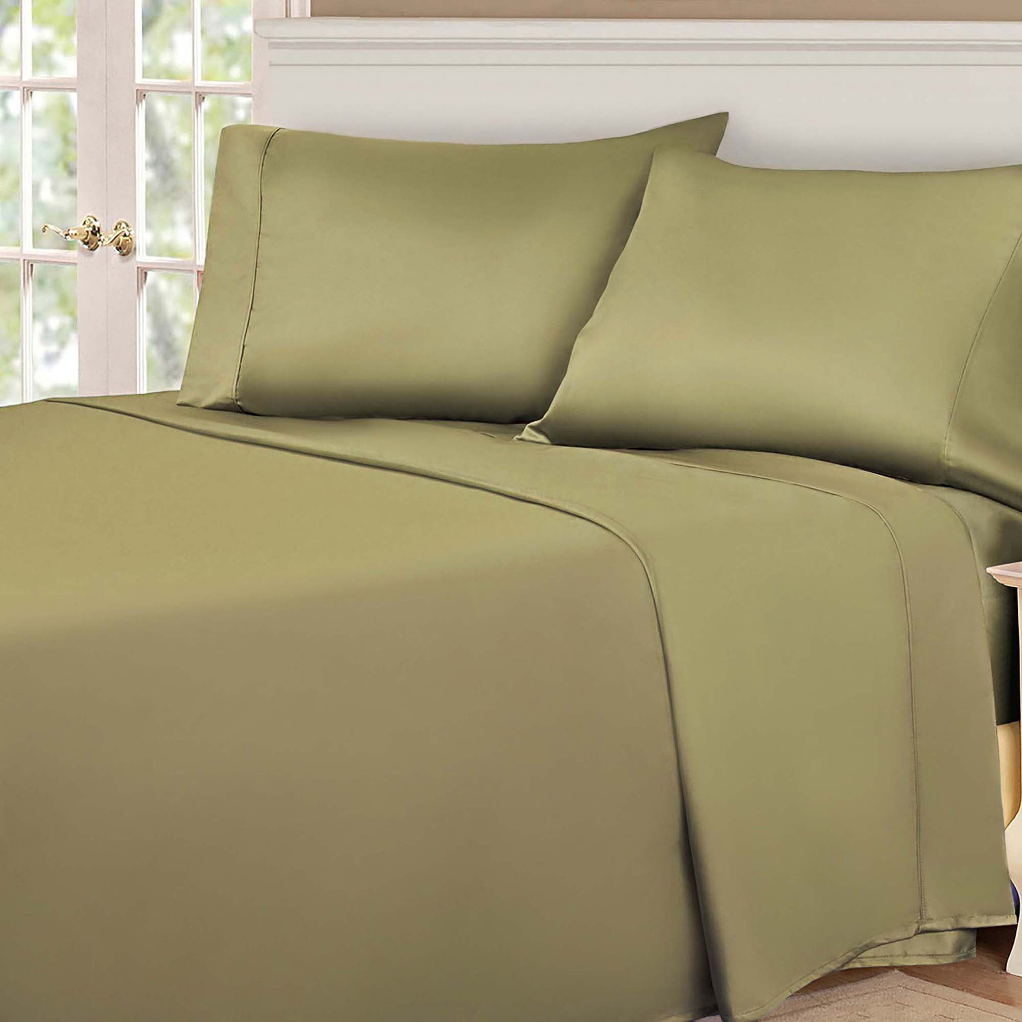 Superior Egyptian Cotton 530 Thread Count Bed Sheet Set, Full, Sage ...