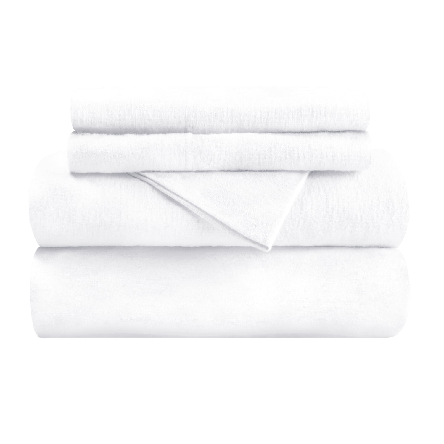 Superior 4-Piece Classic White Flannel Sheet Set, King - Walmart.com