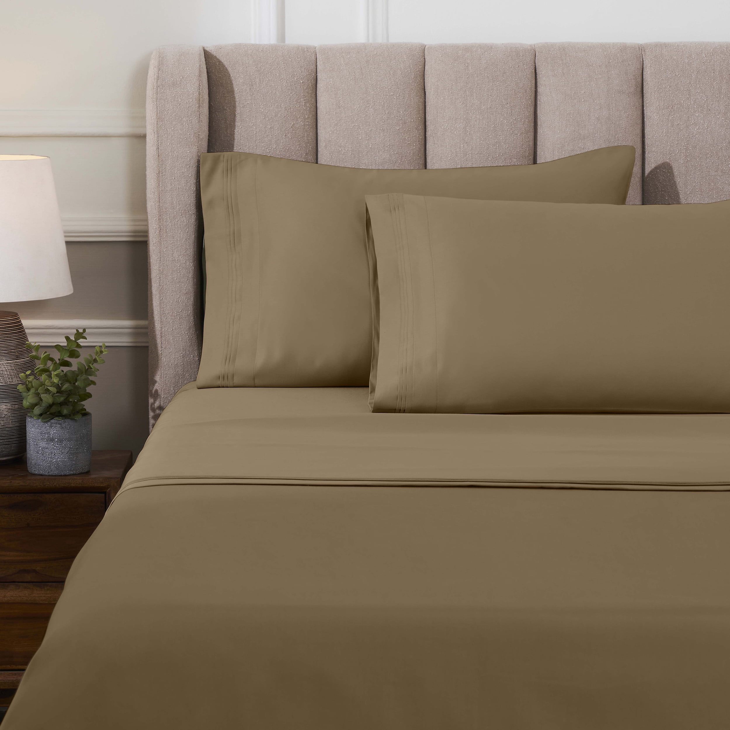 Superior 1000 TC Egyptian Cotton Taupe King Sheets - Walmart.com