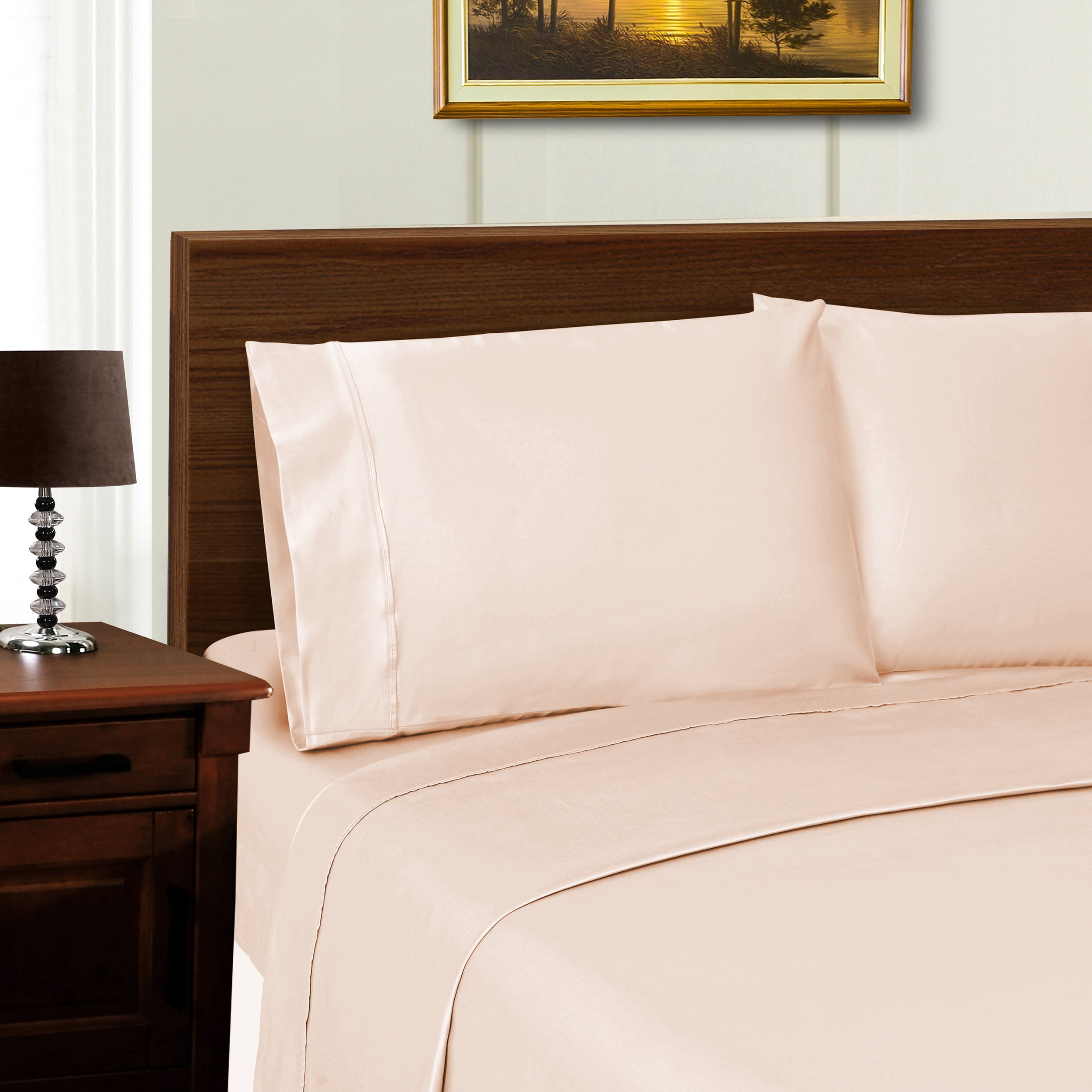 Superior 4-Piece Lyocell Blend 1000 Thread Count Pink Sheet Set, Full ...