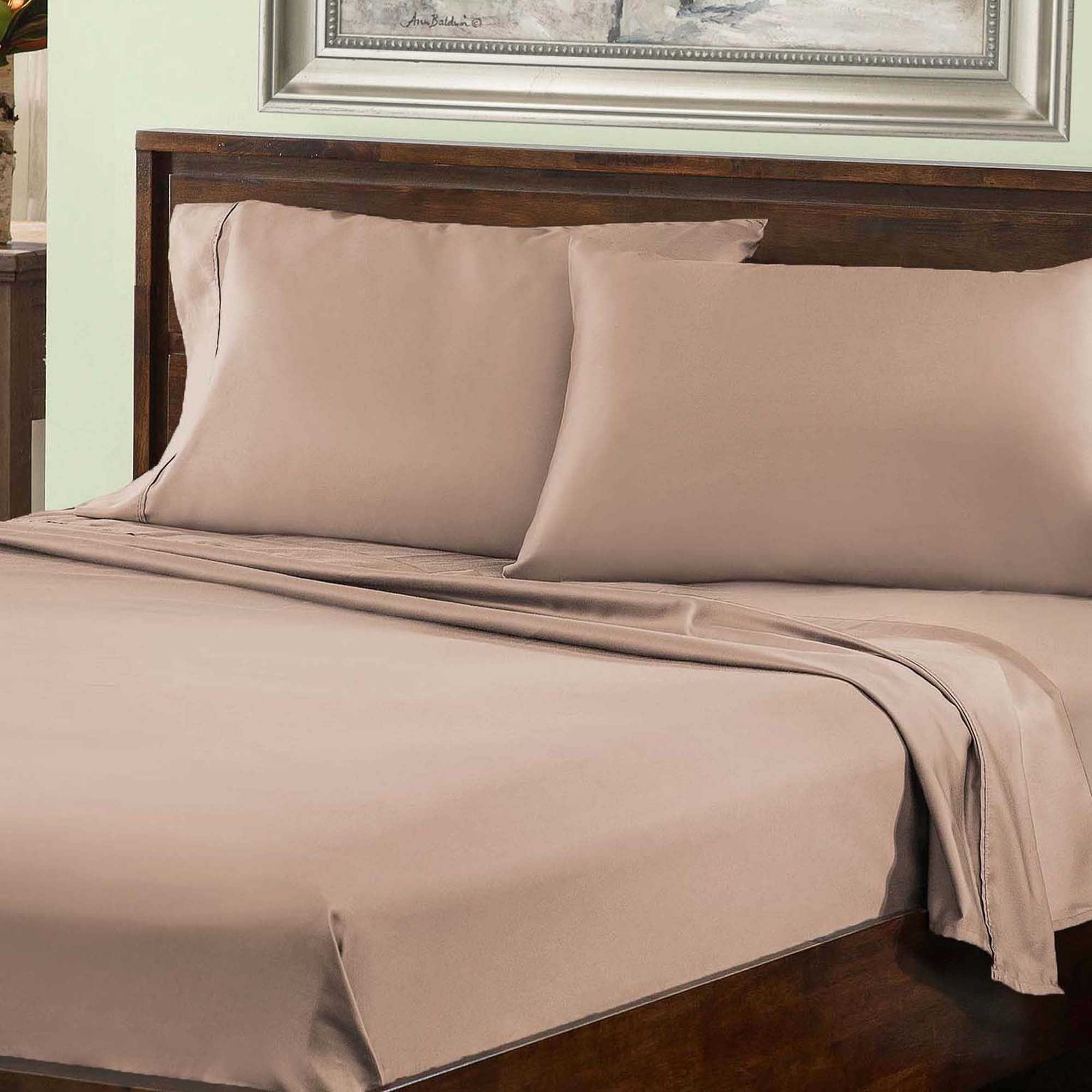 Superior Cotton Blend 800 Thread Count Sheet Set, Full, Taupe - Walmart.com