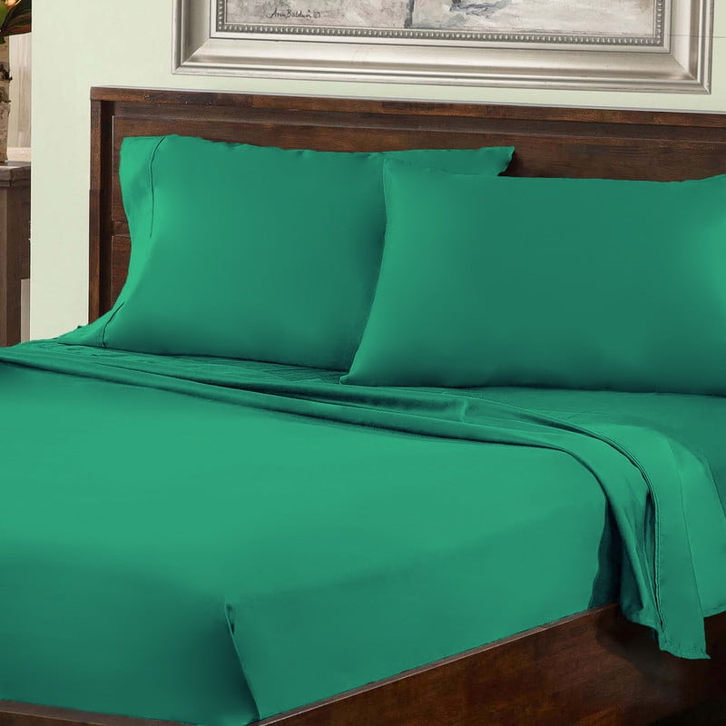 Superior Cotton Blend 800 Thread Count Sheet Set, Queen, Hunter Green ...