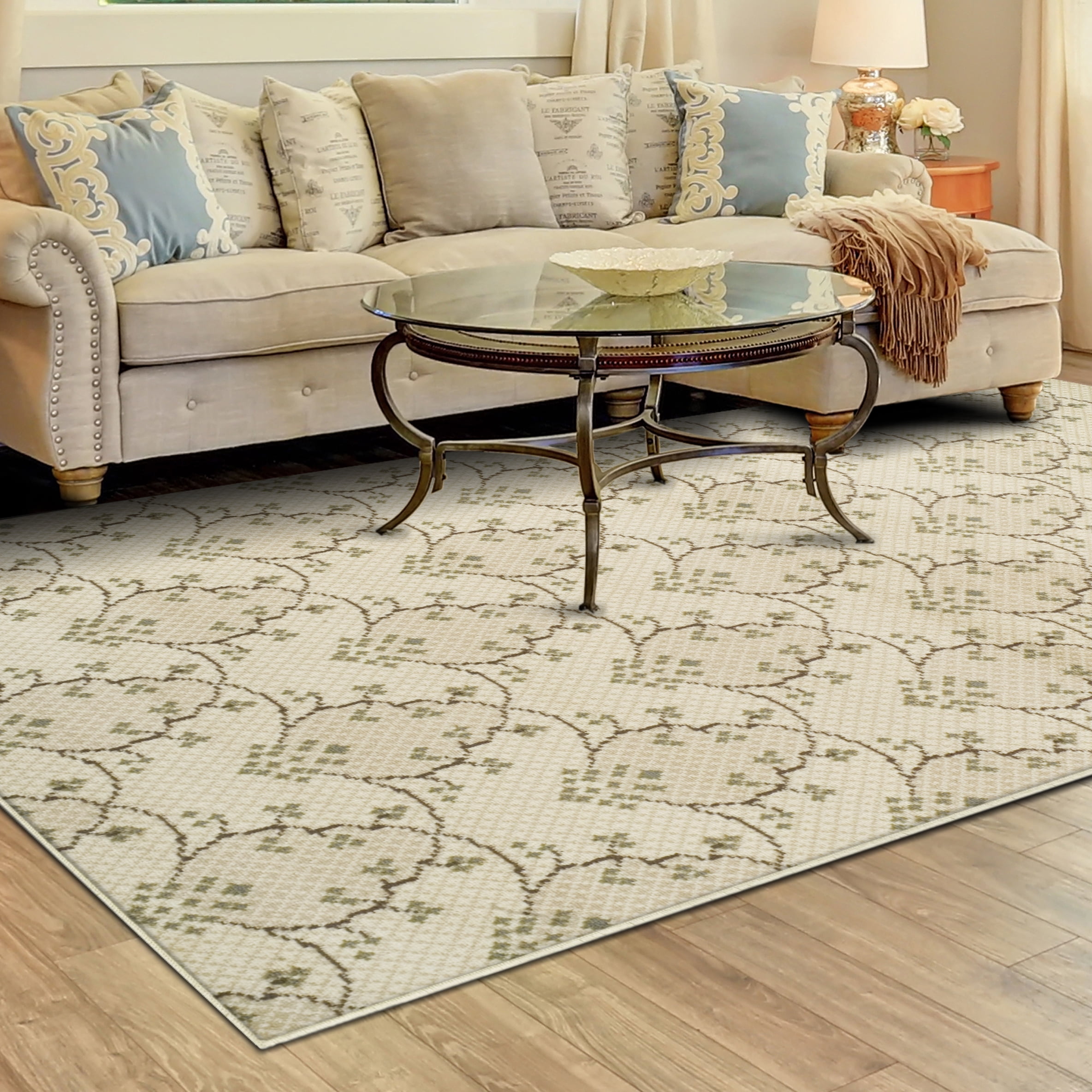 Superior Aberdeen Farmhouse Indoor Area Rug, Beige, 8' x 10' - Walmart.com