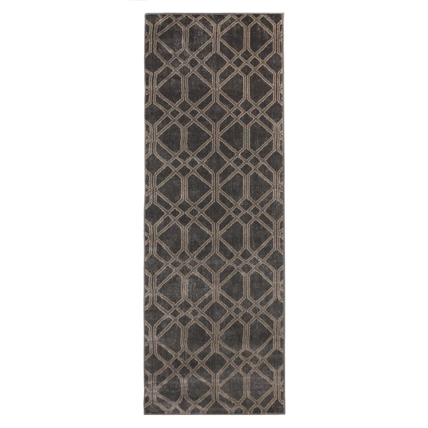 Superior Abner Geometric Diamond Indoor Runner - Grey - Durable ...