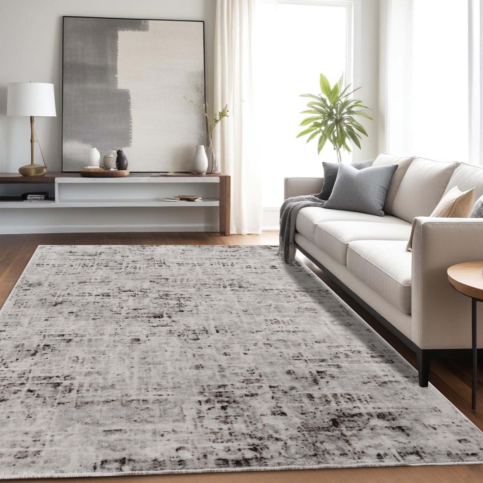 Superior Acer Distressed Abstract Area Rug, 9' x 12' Rugs for Living ...