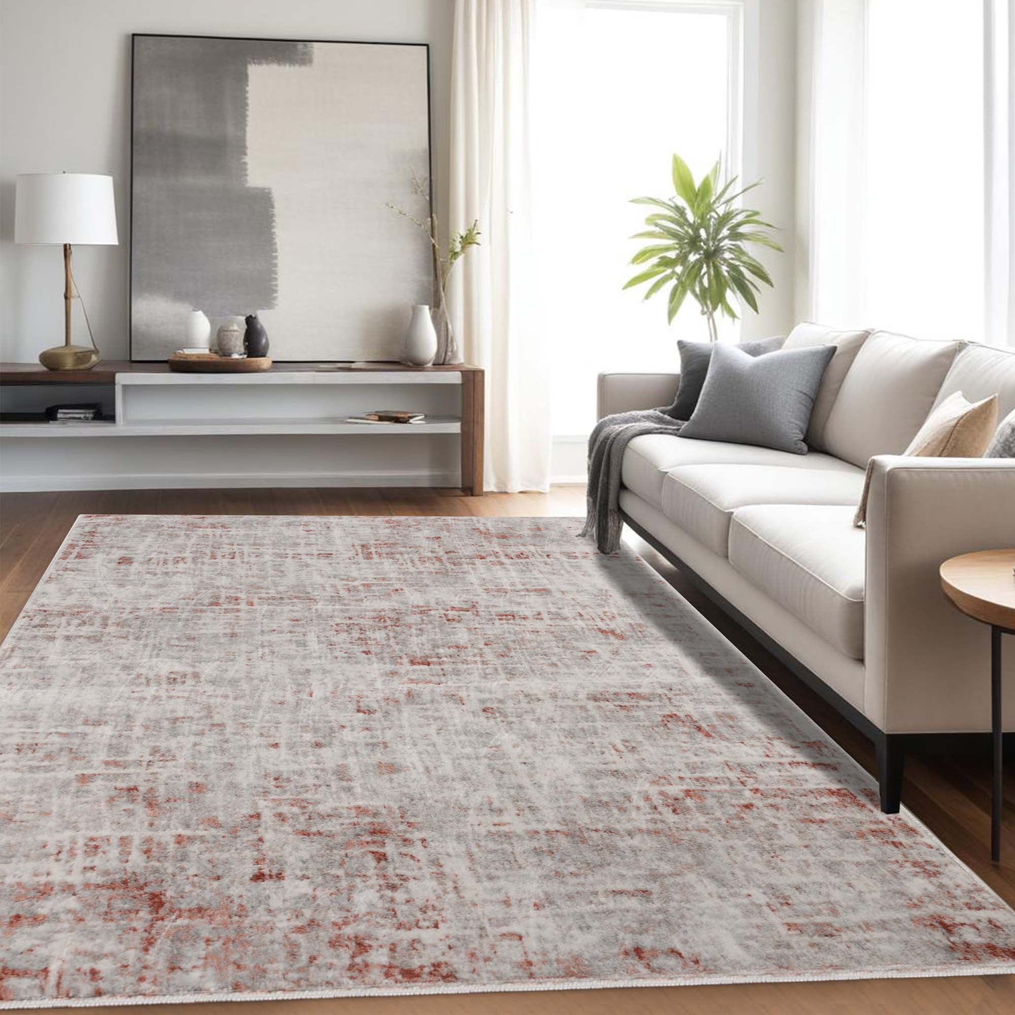 Free Shipping! Superior Modern Durable Polyester Distressed Abstract ...