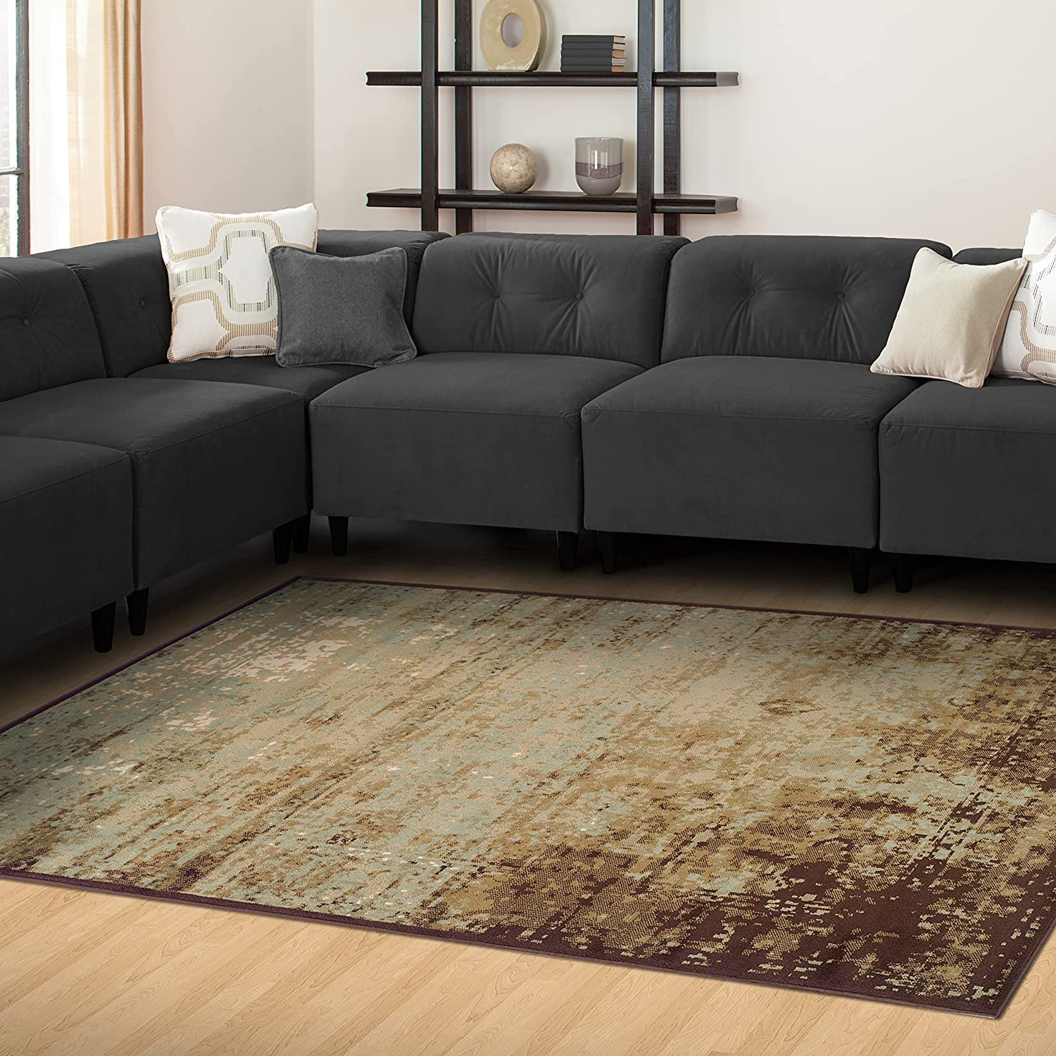 Superior Afton Acid Wash Modern Indoor Area Rug, Slate, 2' x 3 ...