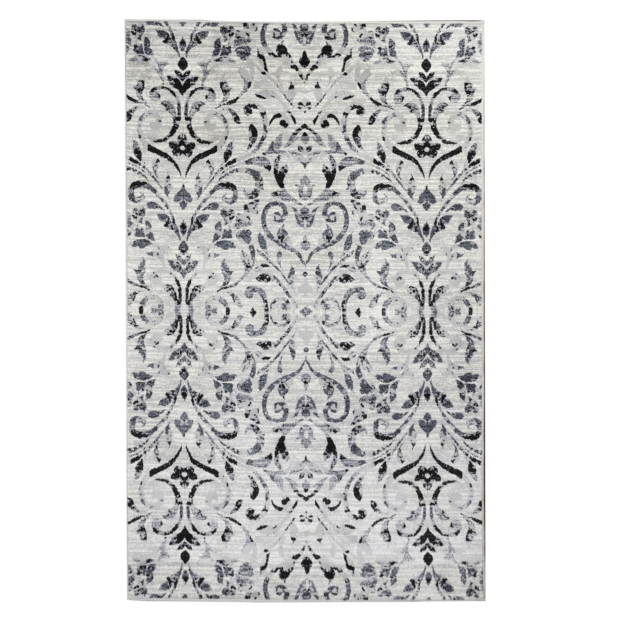 Superior Amedo Traditional Scrolling Vines Area Rug, Platinum, 5' x 8 ...