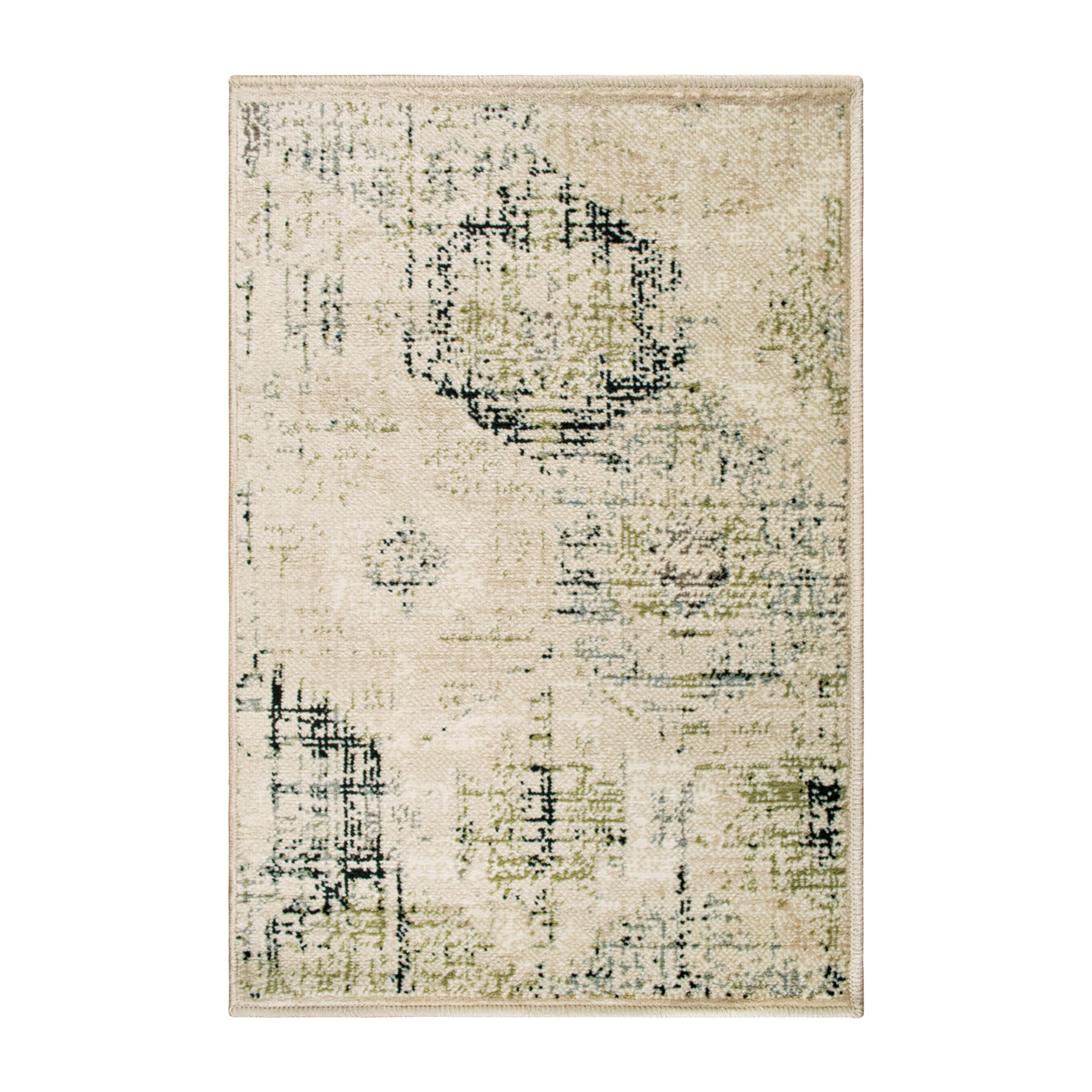 Mainstays Neutral Abstract Washable Indoor Area Rug, Abstract Neutral ...