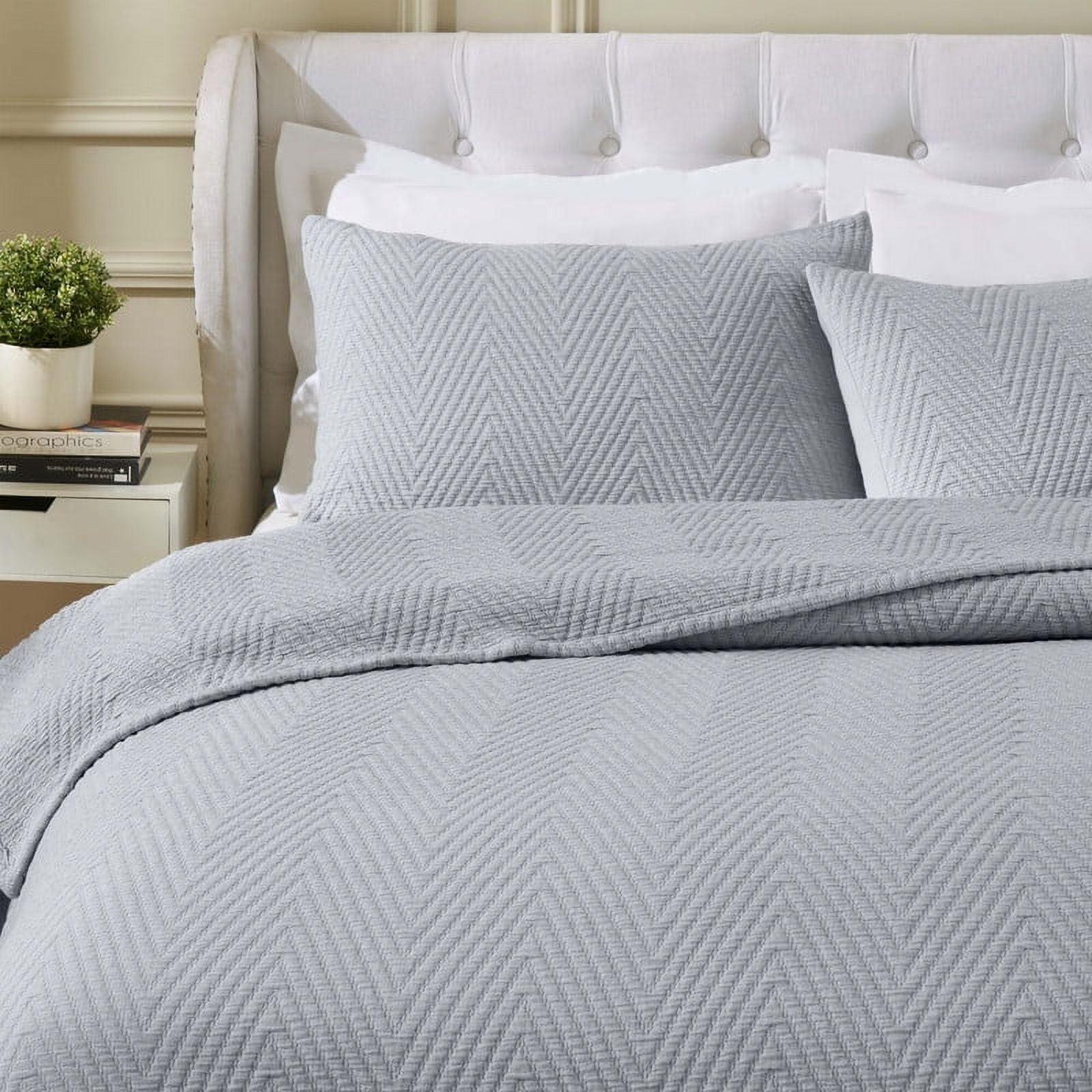 Superior Aswan Cotton Chevron Woven Coverlet, King, Blue - Walmart.com