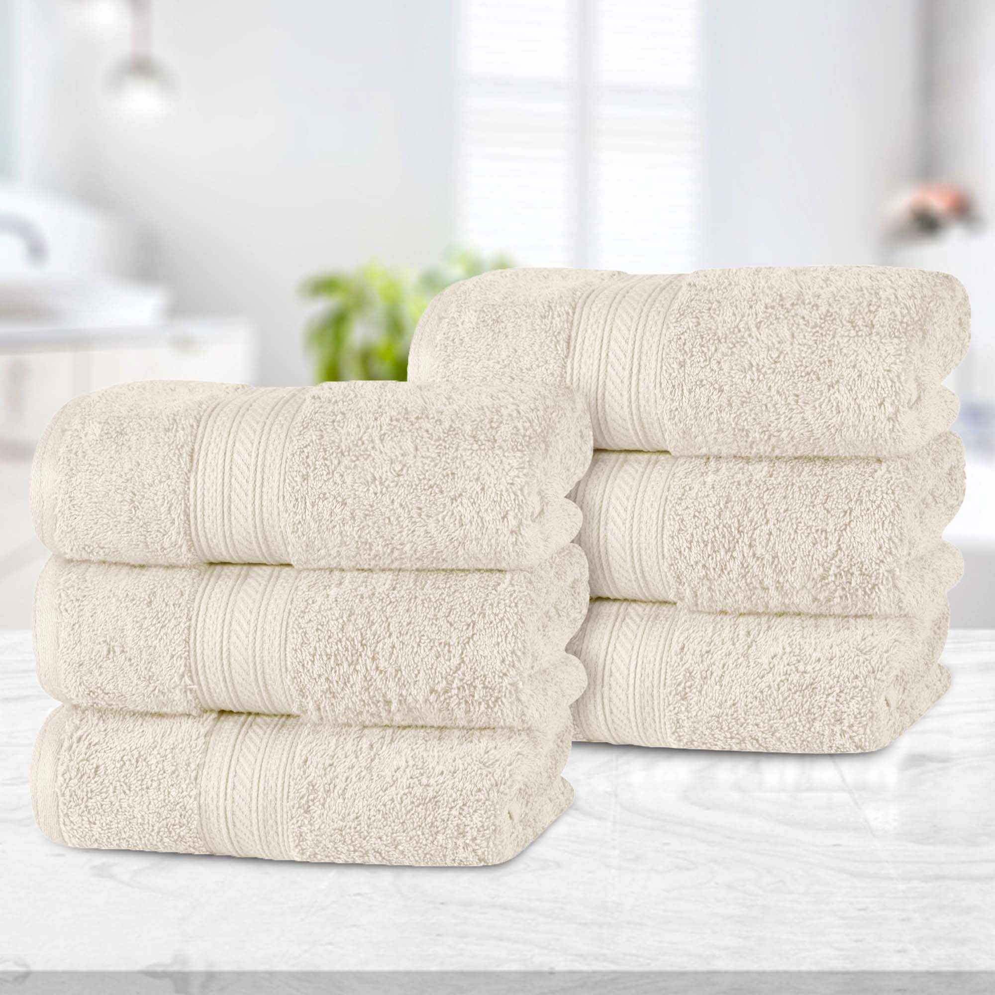 Superior Atlas Cotton Heavyweight Hand Towel, Set of 6, Almond ...