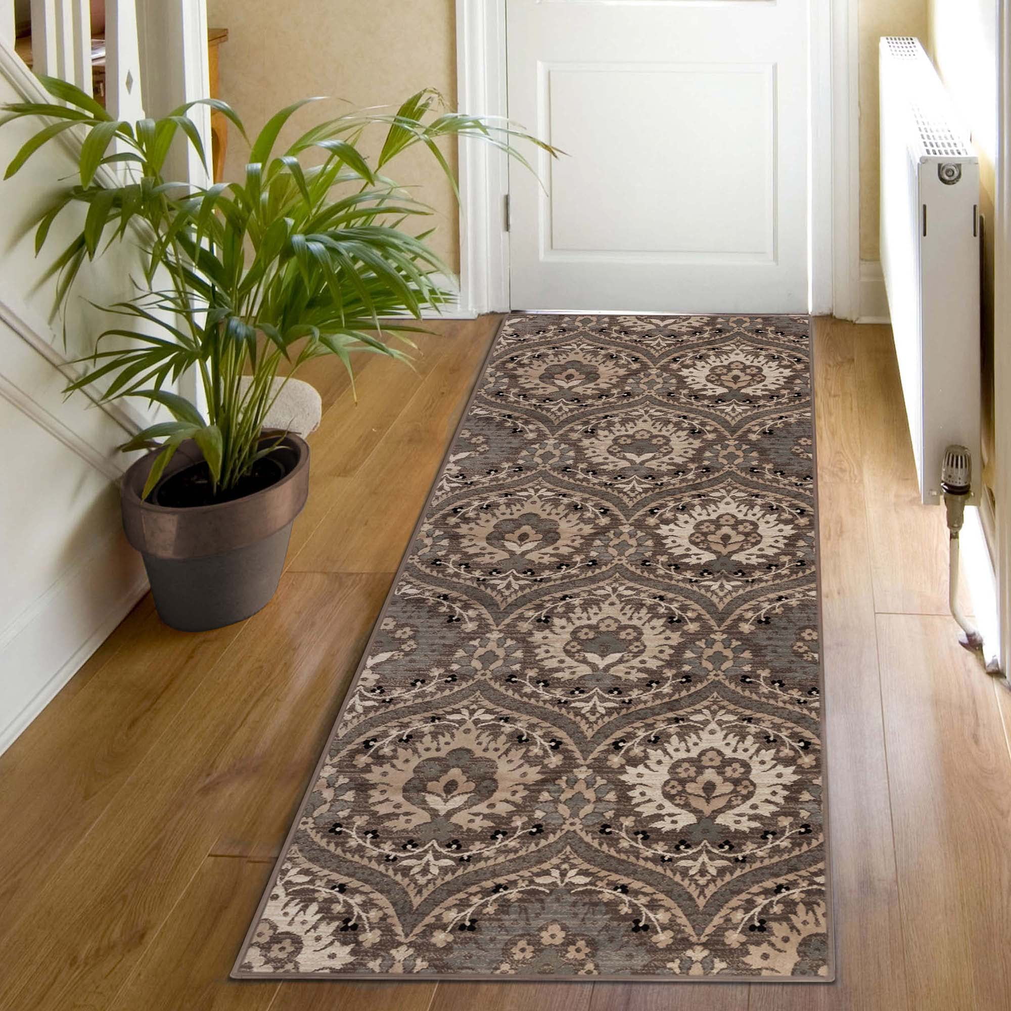 Superior Oriental Vintage Floral Damask Power-loom Indoor Runner Rug, 2 ...