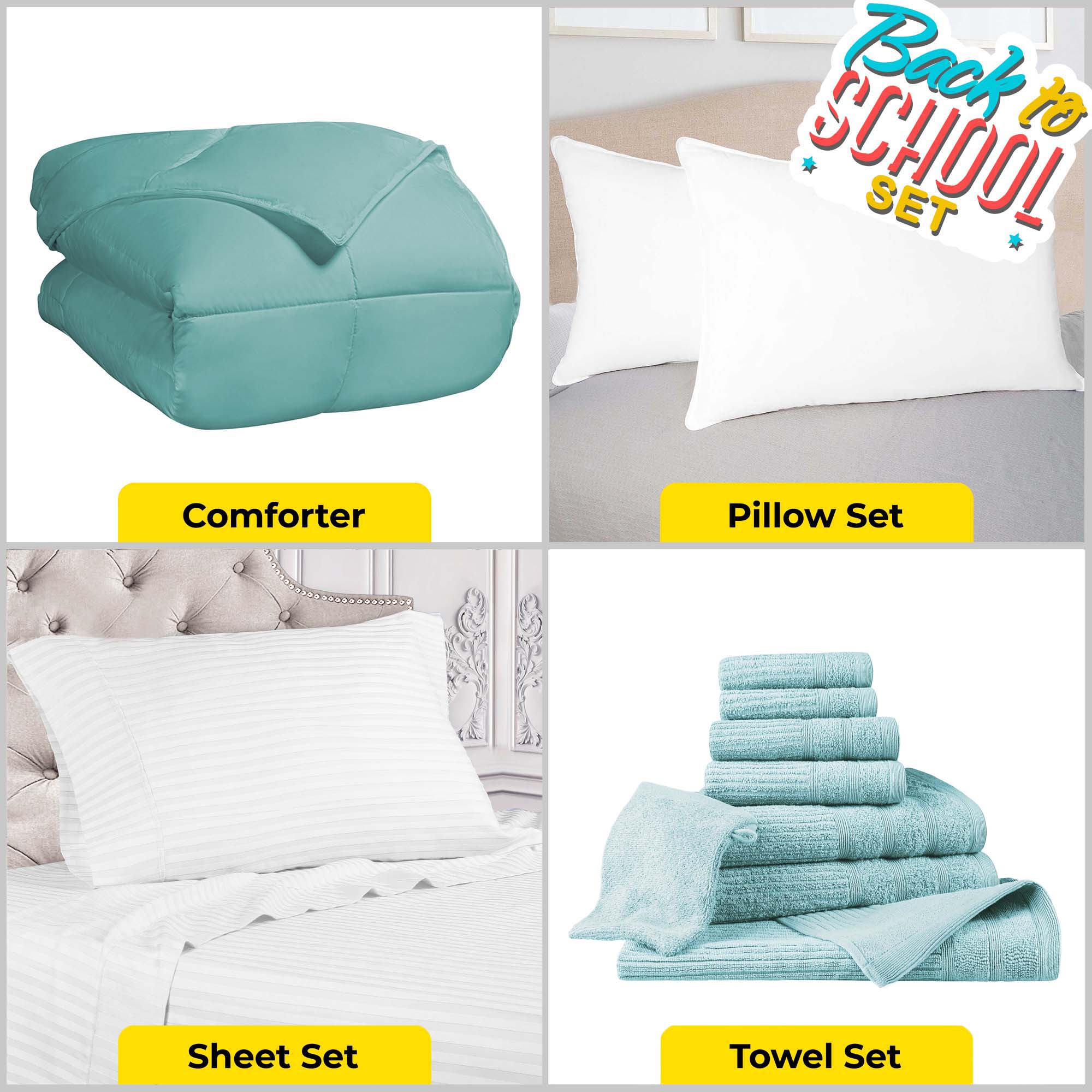 Superior Back To School Kit, Dorm Bundle, Twin/ Twin XL, Turquoise ...